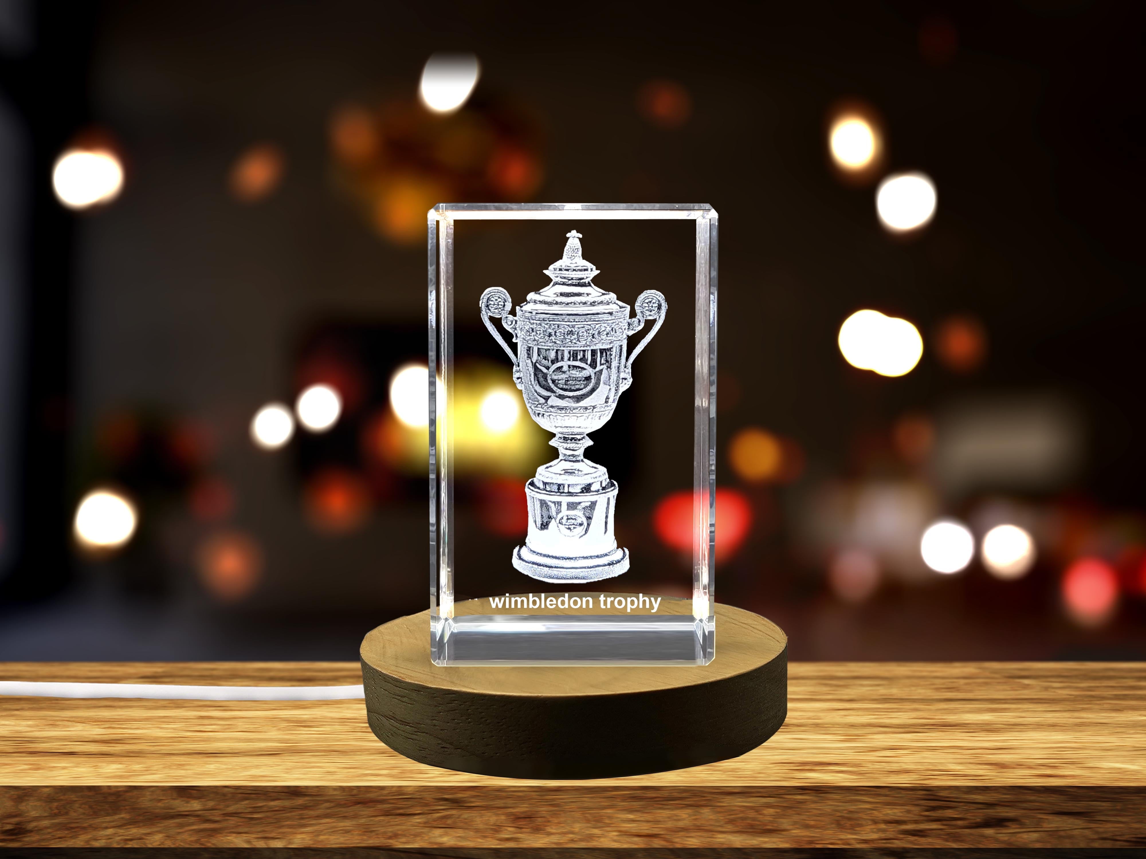 Exquisite Crystal Wimbledon Trophy Replica with Intricate 3D Laser ...