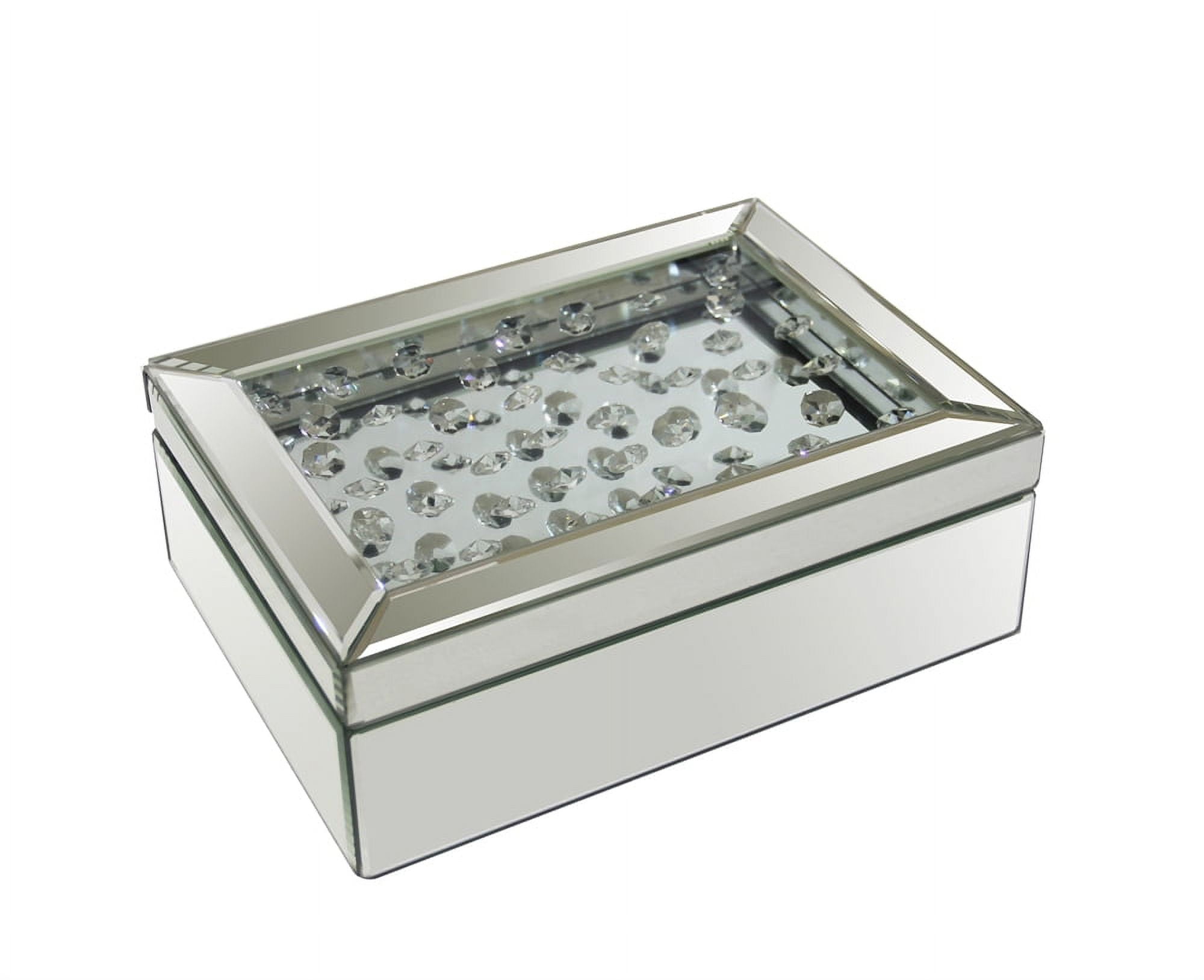 Exquisite Decorative Wood And Mirror Storage Box, Silver - Walmart.com