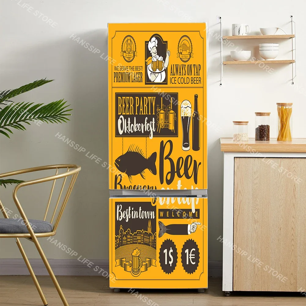 Exquisite Dessert Ice Cream Fruit Art Mural Refrigerator Sticker ...