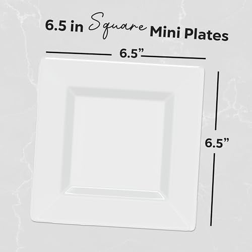 Exquisite Disposable Appetizer Plates - 120 Pack 6.5 In. x 6.5 In ...