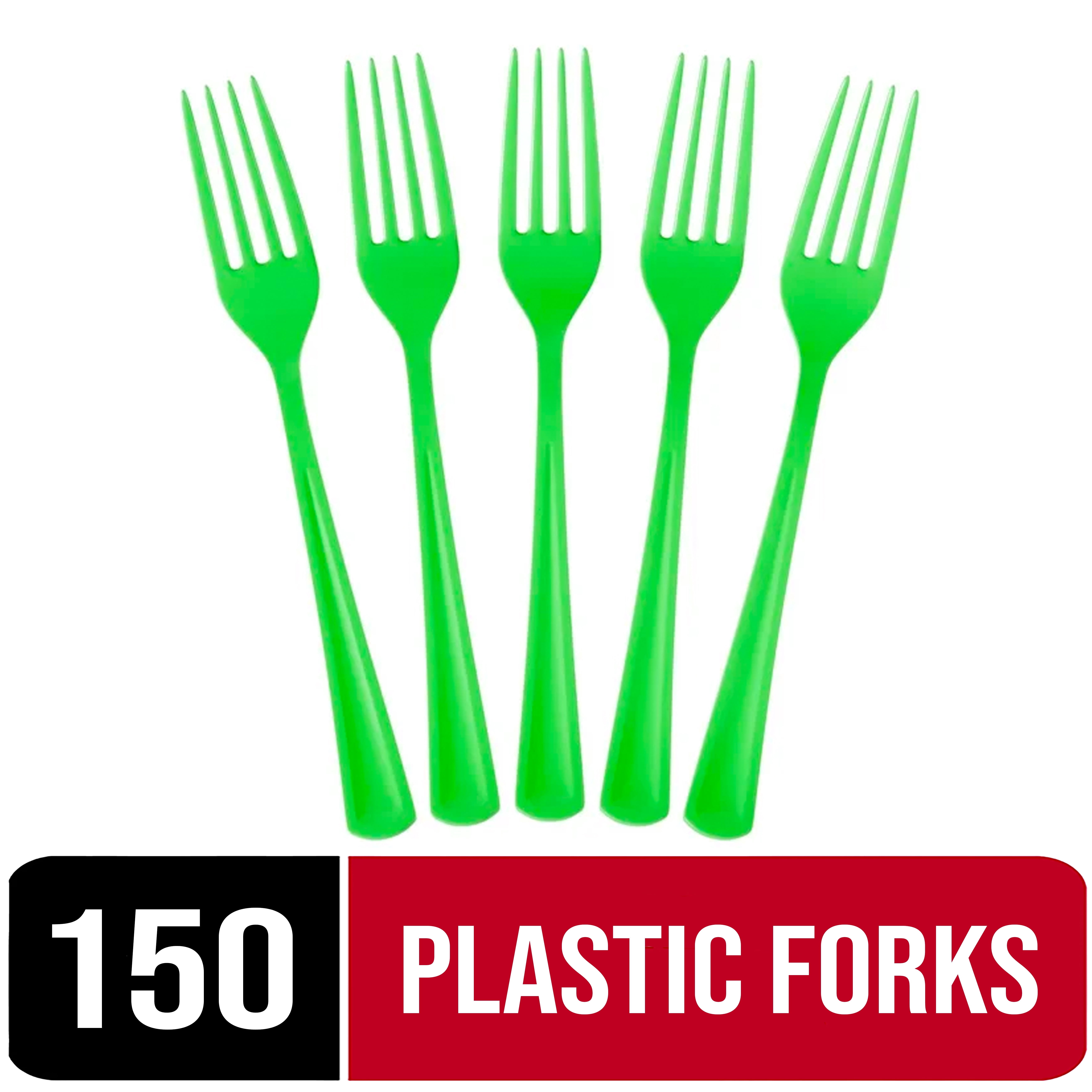 Exquisite Disposable Forks - 150 Green Plastic Forks - Party Supplies ...