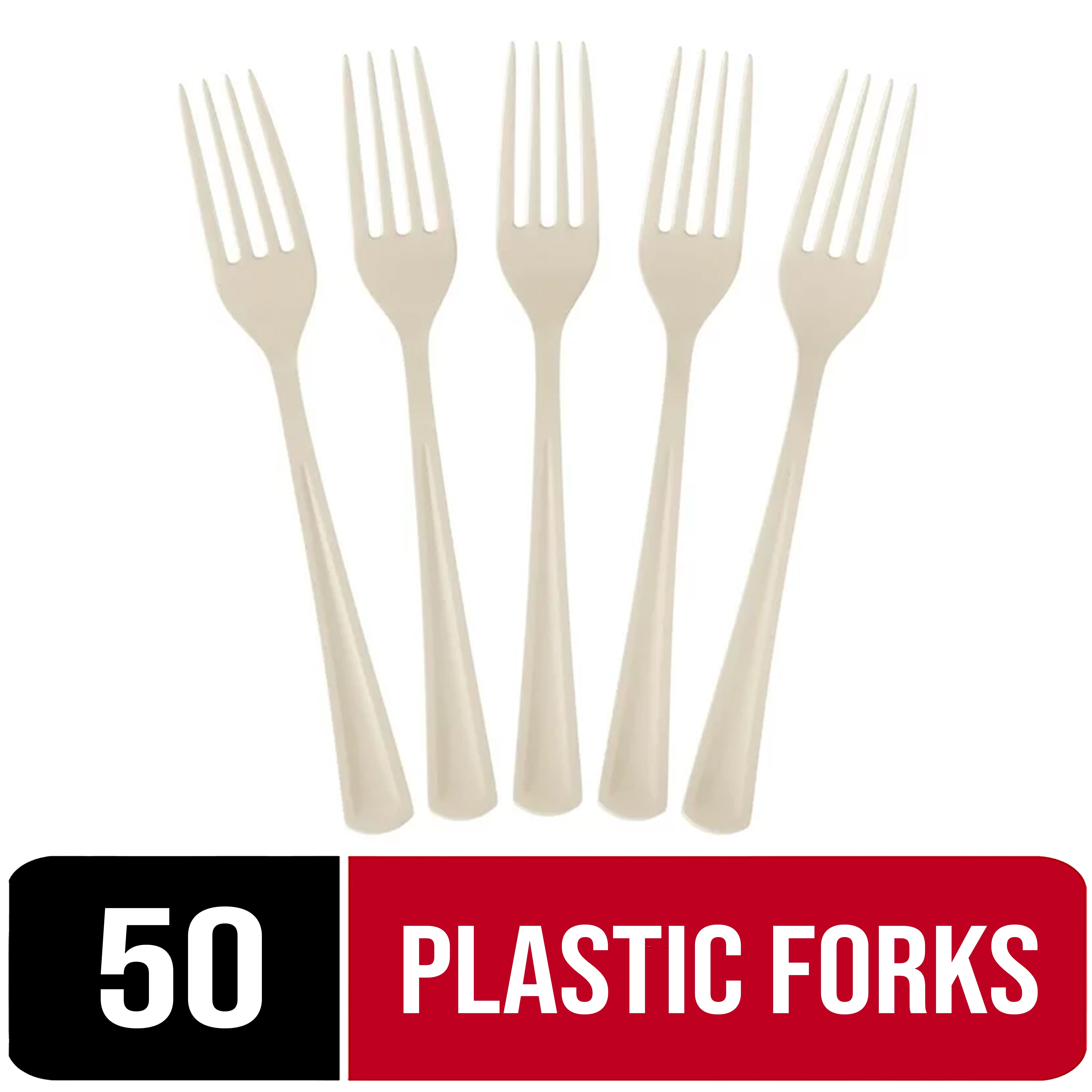 Exquisite Disposable Forks - 50 Ivory Plastic Forks - Ivory Party ...
