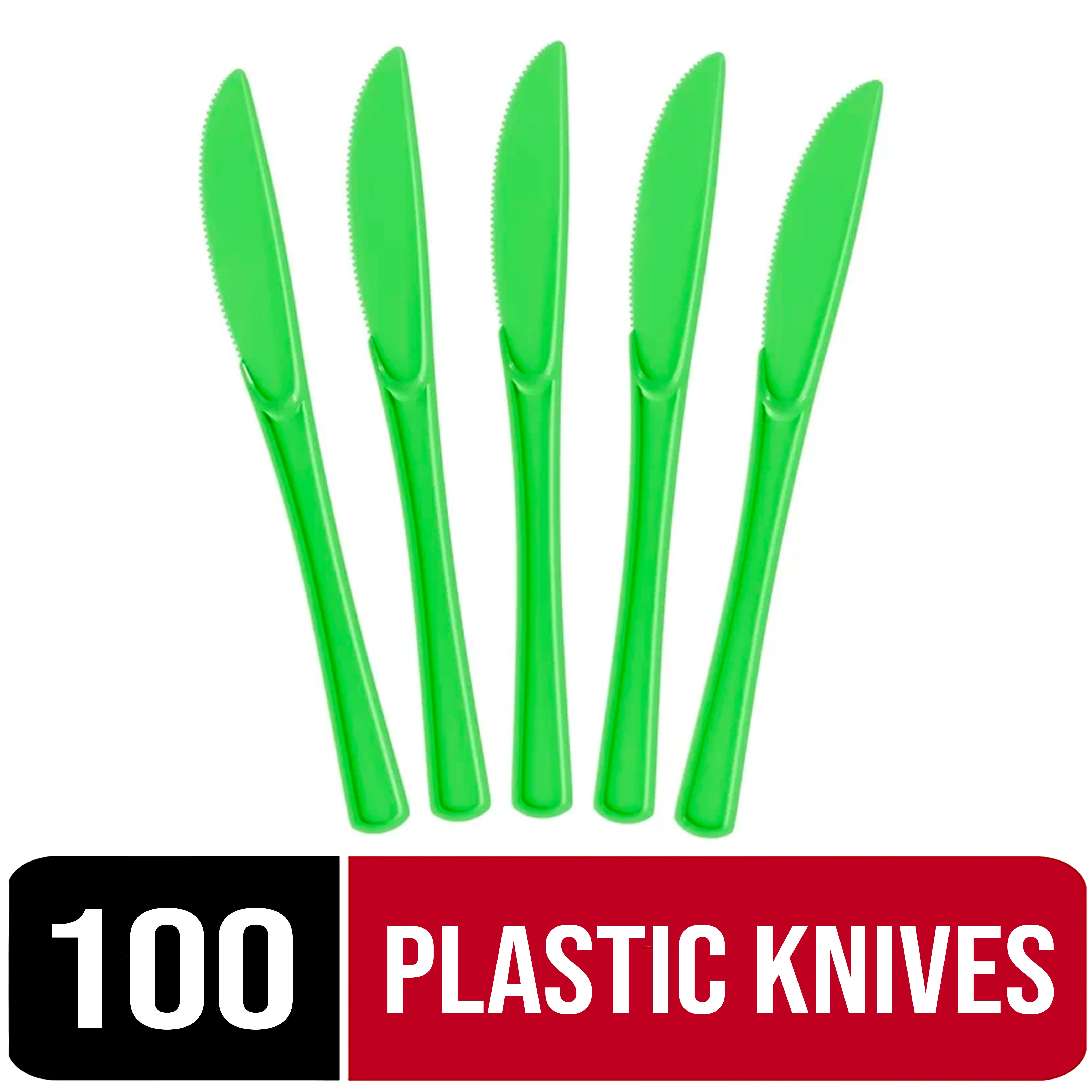 Exquisite Disposable Knives - 100 Lime Plastic Knives - Green Party Supplies - Walmart.com