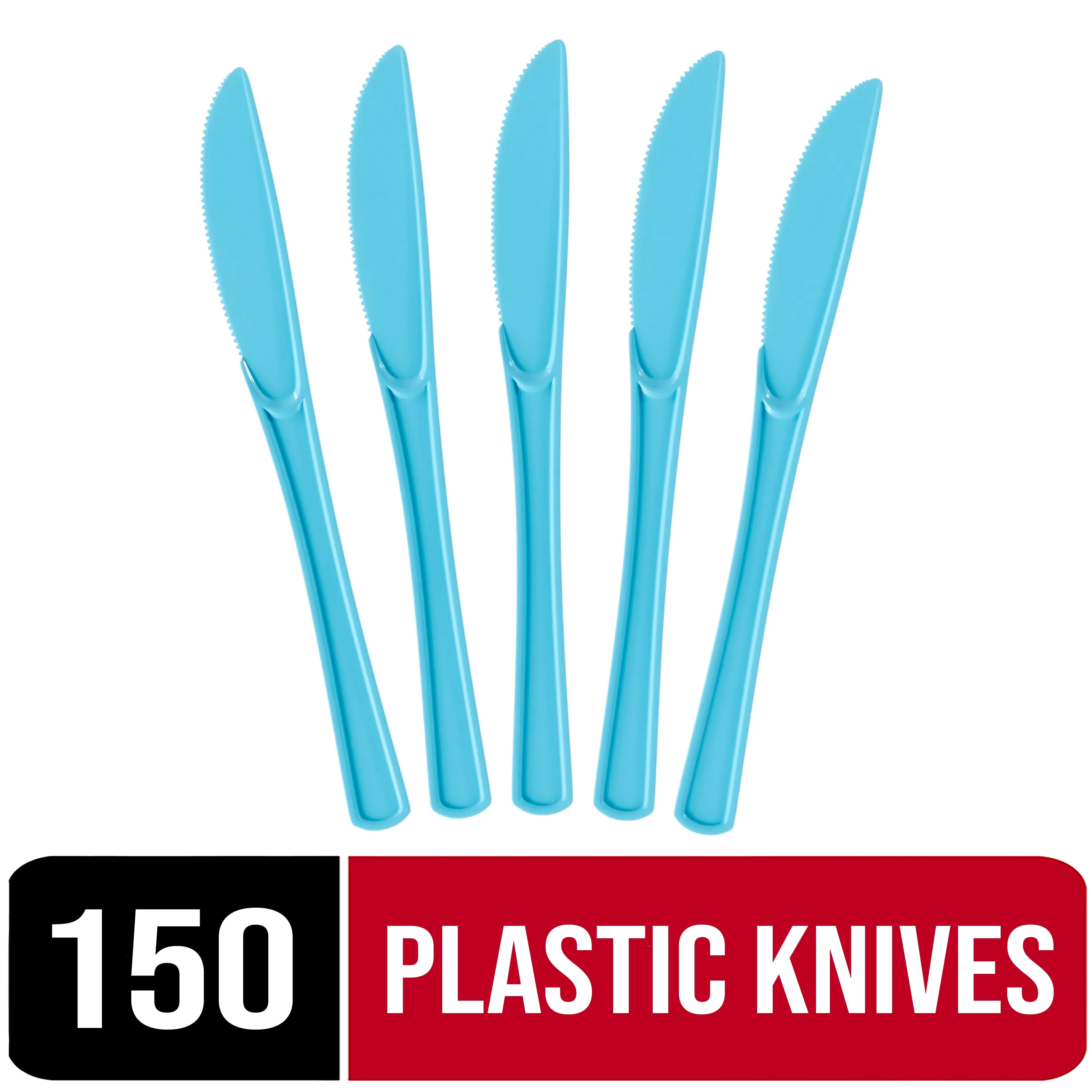 Exquisite Disposable Knives - 150 Light Blue Plastic Knives - Blue ...