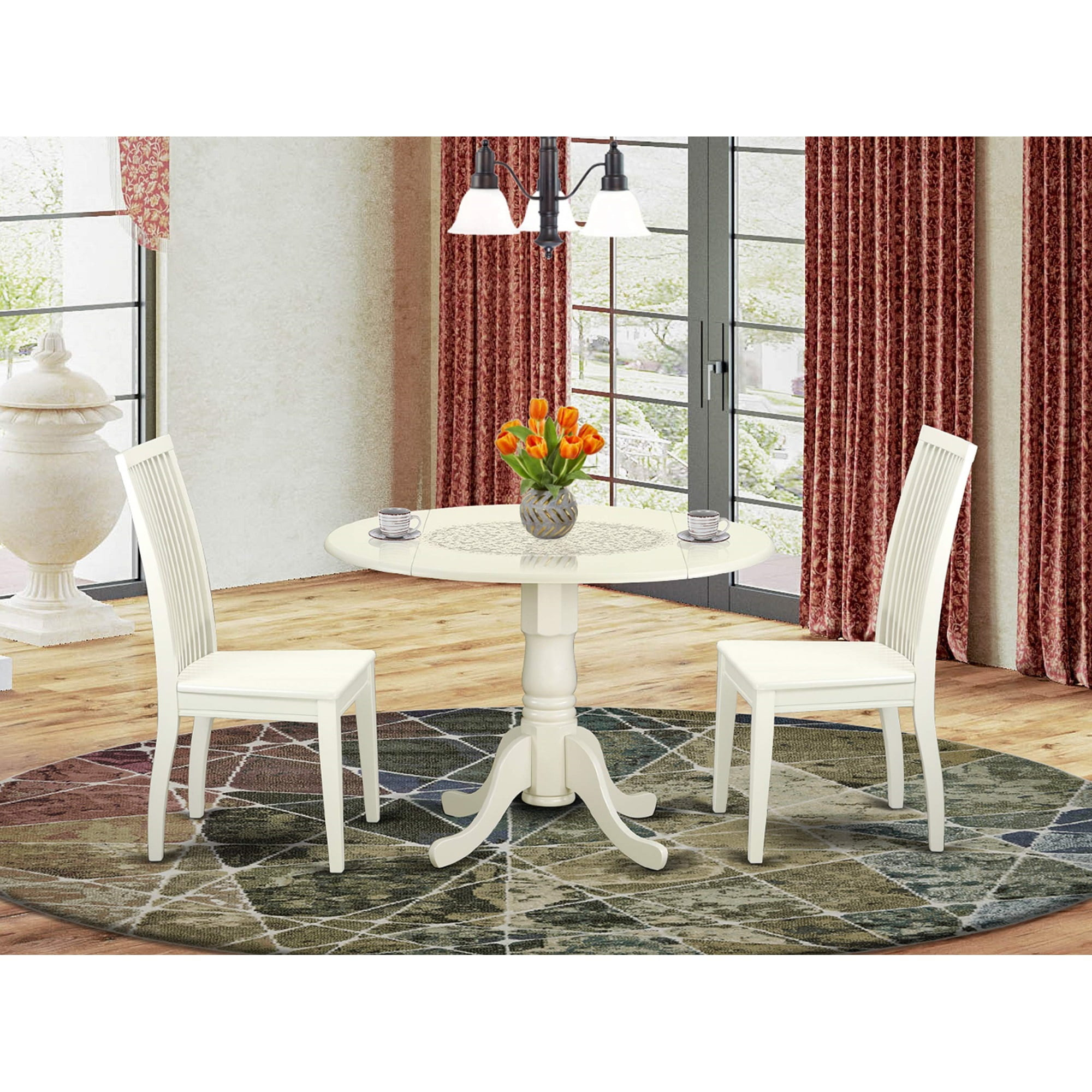Exquisite Double-Drop Leaf Kitchen Dining Table Set | Space-Saving ...