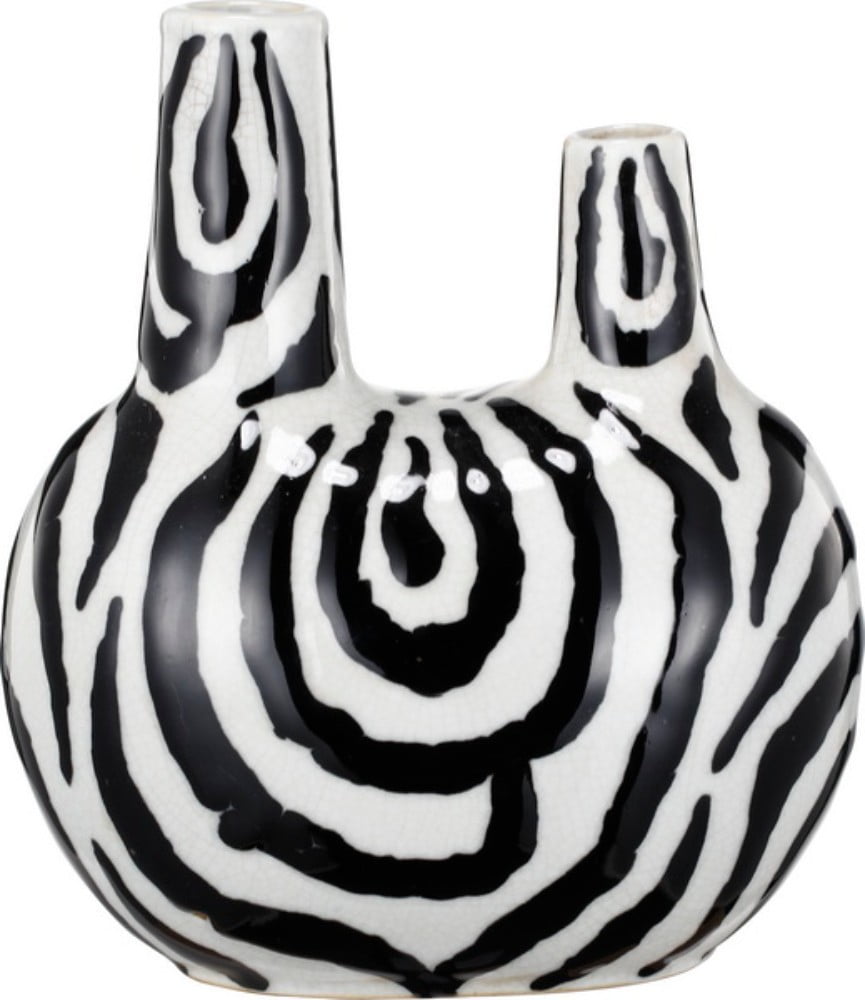 Double Opening Ceramic Vase, White And Black - Walmart.com