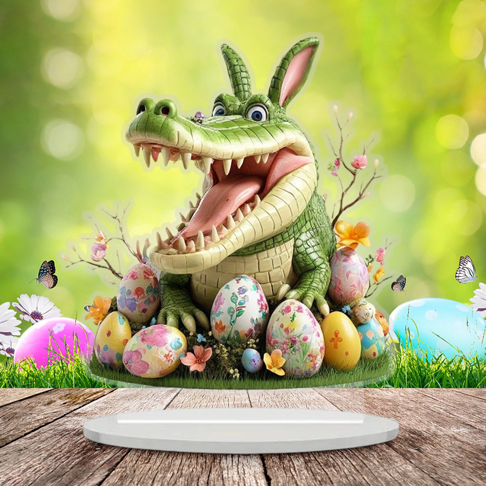 Exquisite Easter Decorations, 8.3x6.7inch Crocodiles Patterns Acrylic ...