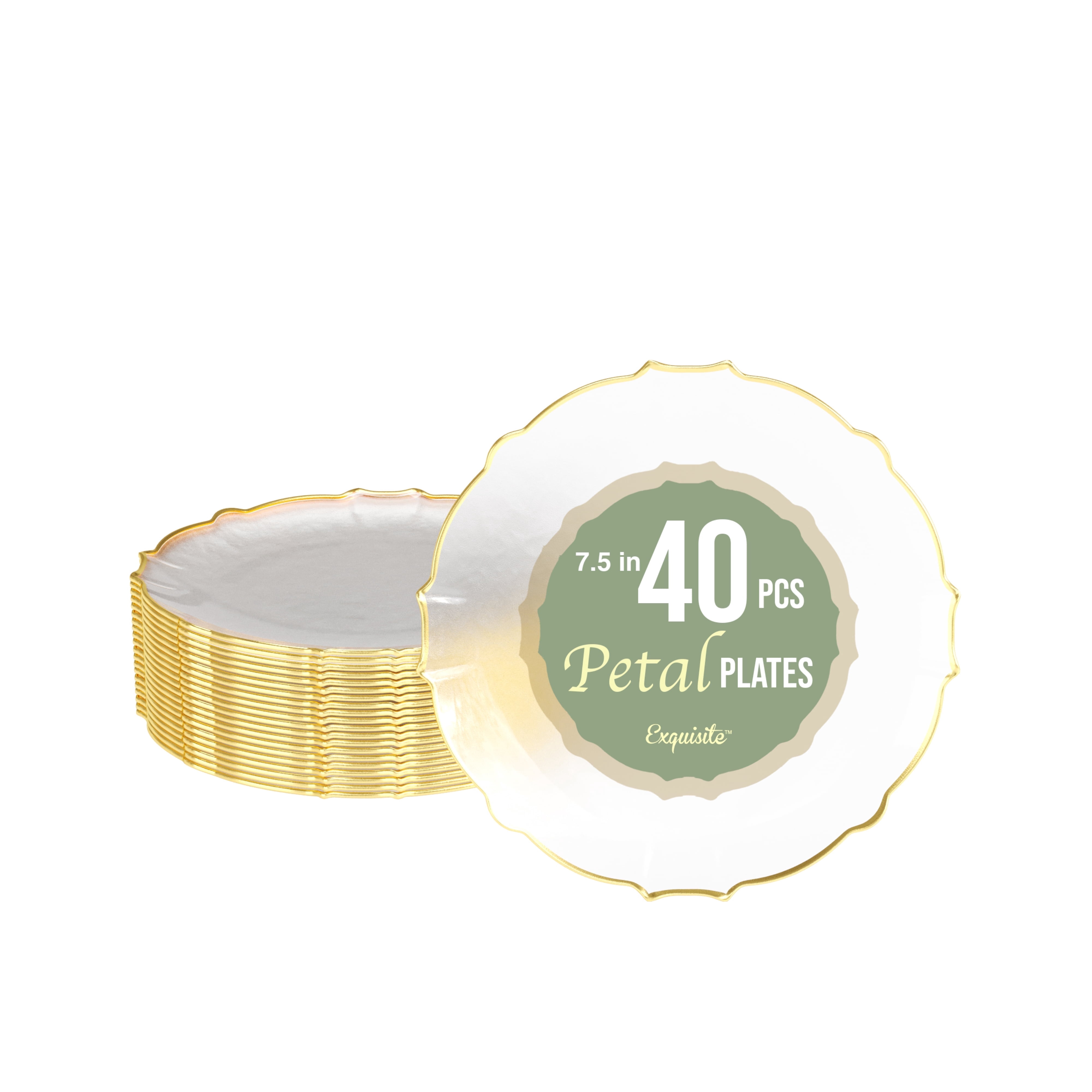 Exquisite Elegant Plastic Plates For Party 40 Dinner Plates - 40 x 7.5 ...