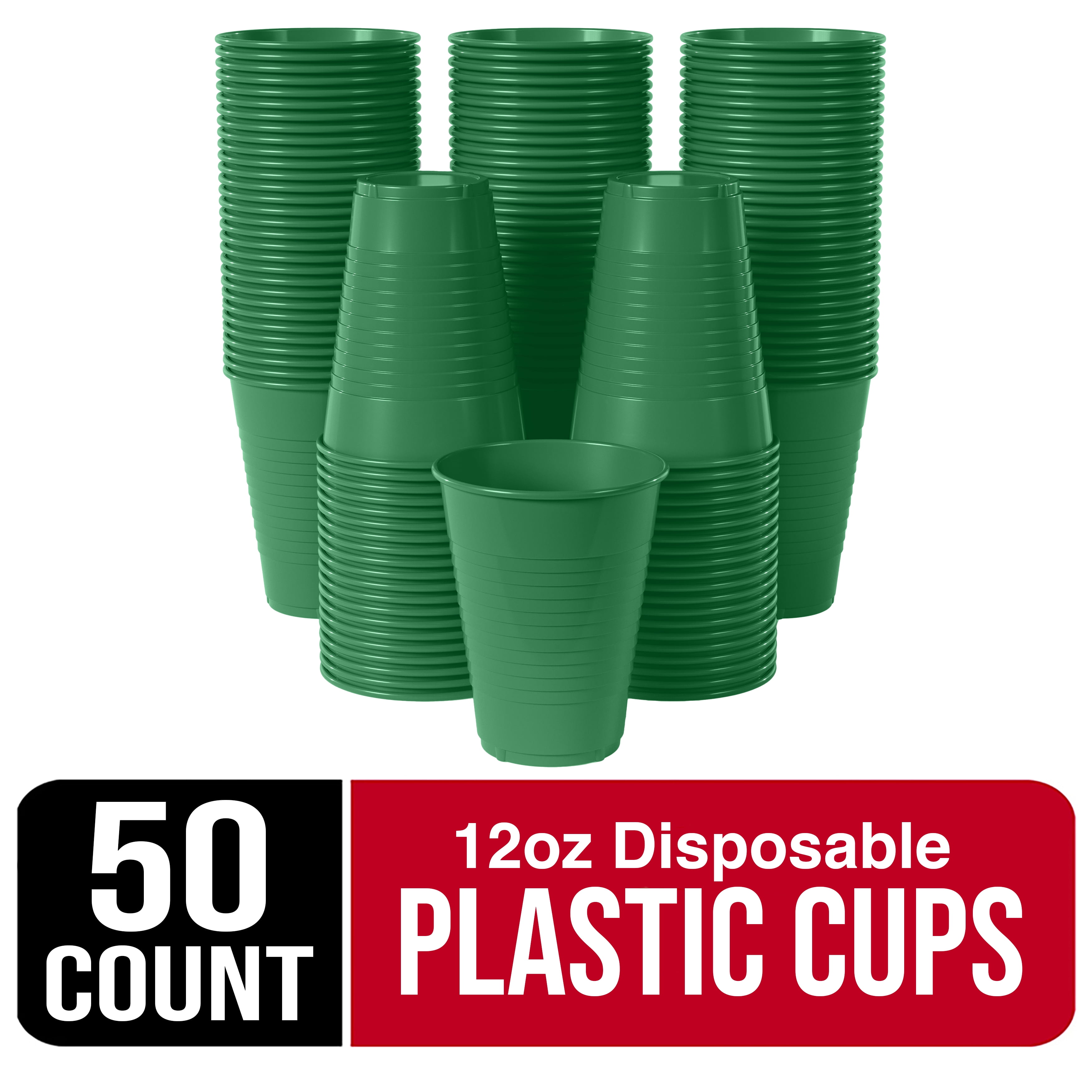 Exquisite Emerald Green Heavy Duty Disposable Plastic Cups, Bulk Party ...