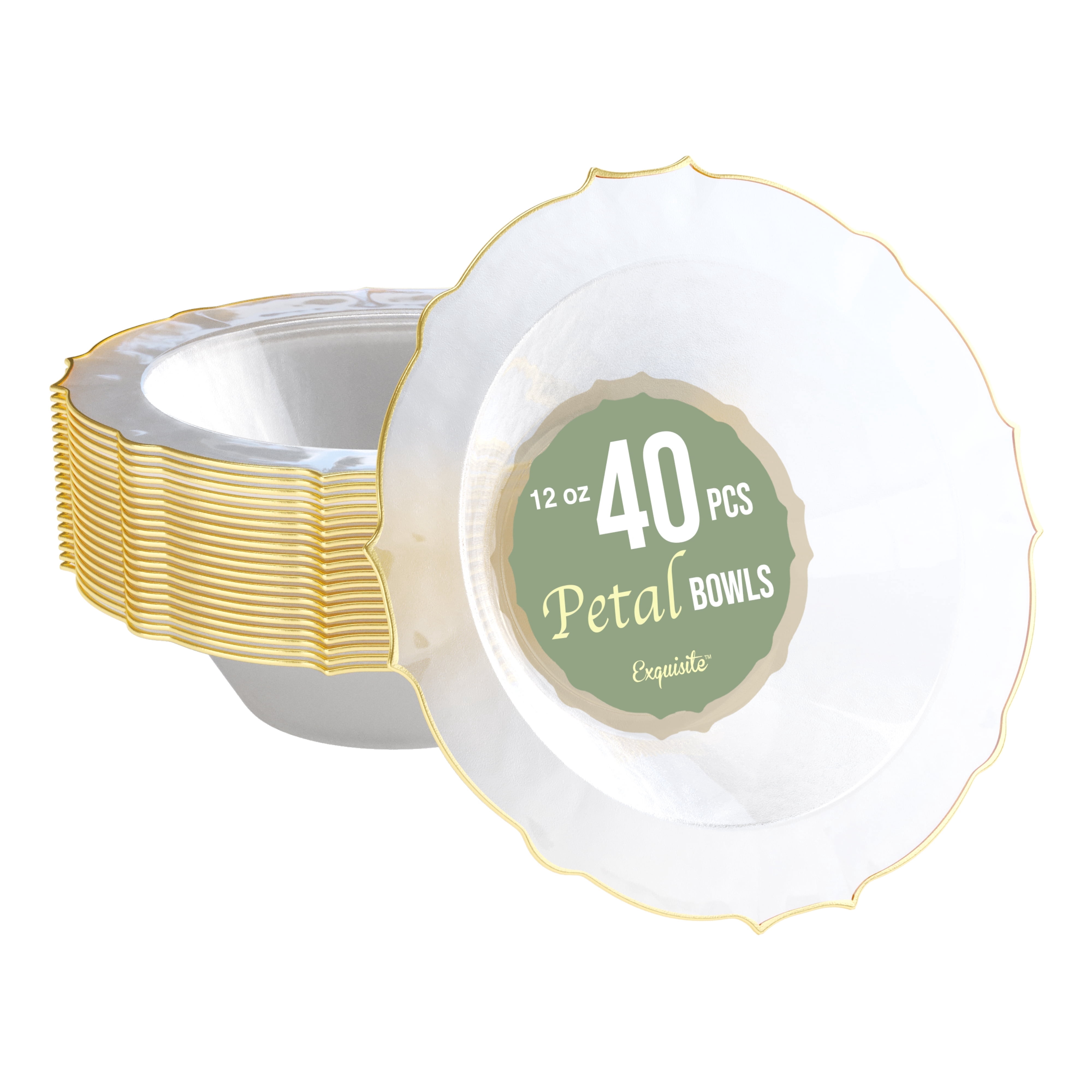 Exquisite Fancy Plastic Bowls Disposable Bowls 12 Oz Bowl Set Of 40 ...