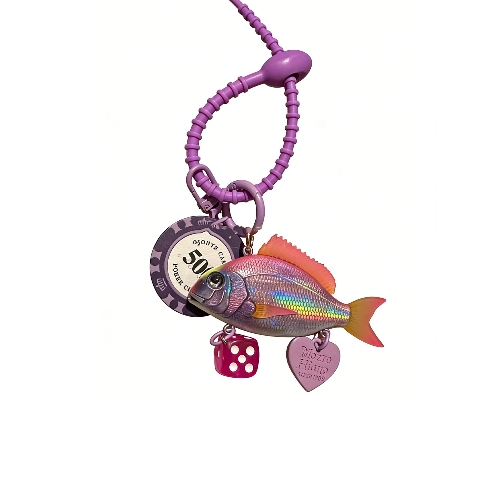 Exquisite Fish Keychain with Detailed 3D Carving Finish and Adjustable ...