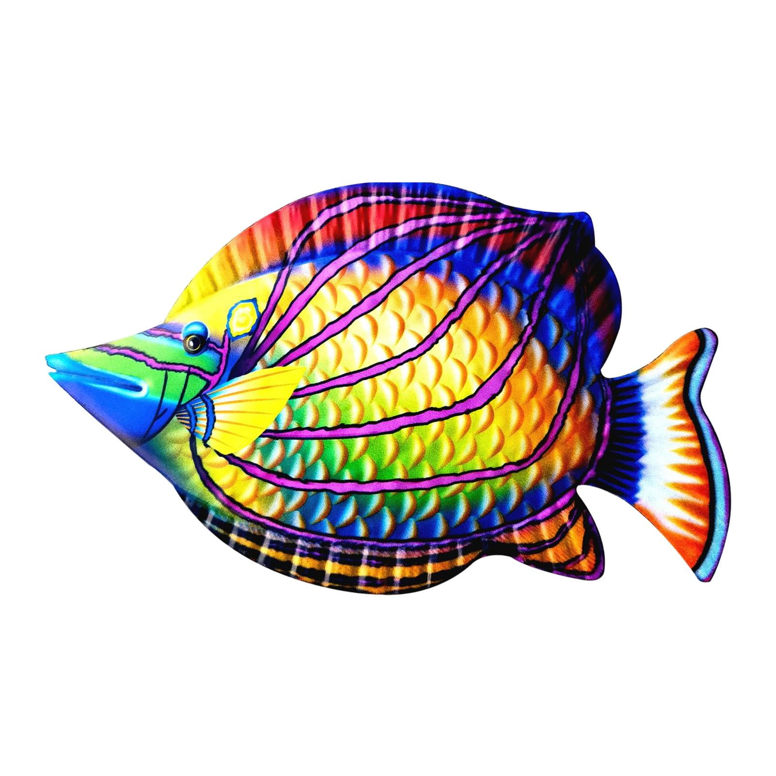 Exquisite Fish Sculpture Wall Statue Multicolor Beach Theme Tropical ...