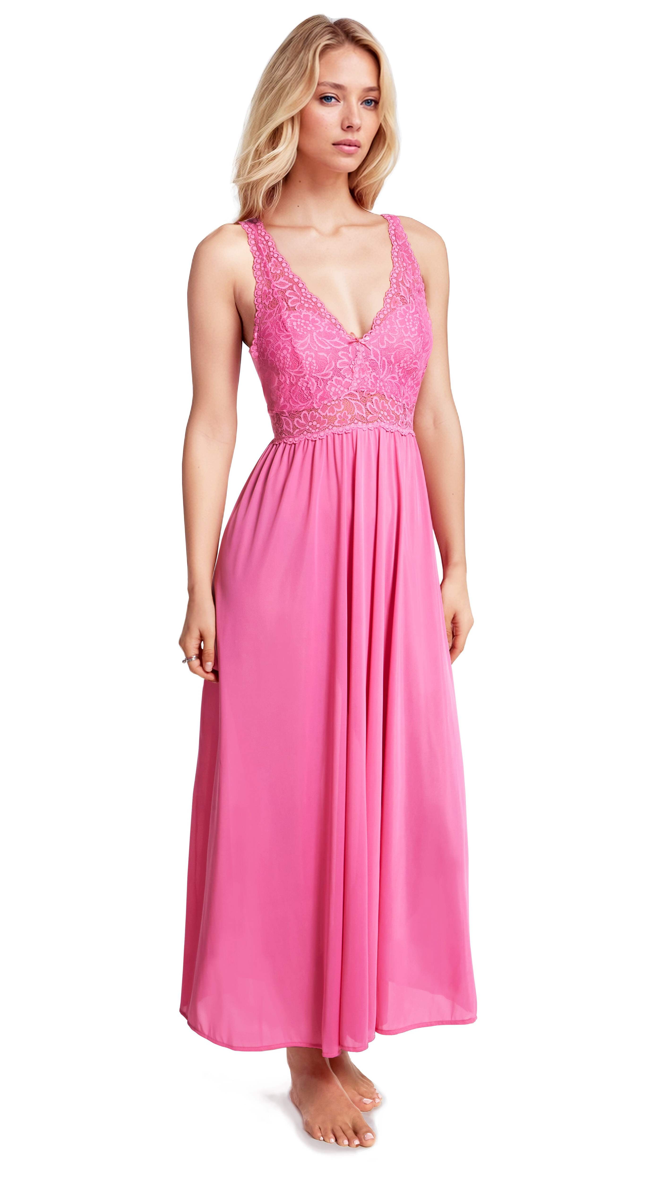 Exquisite Form - Women's Sleeveless Long Gown with Stretch Lace - Style ...