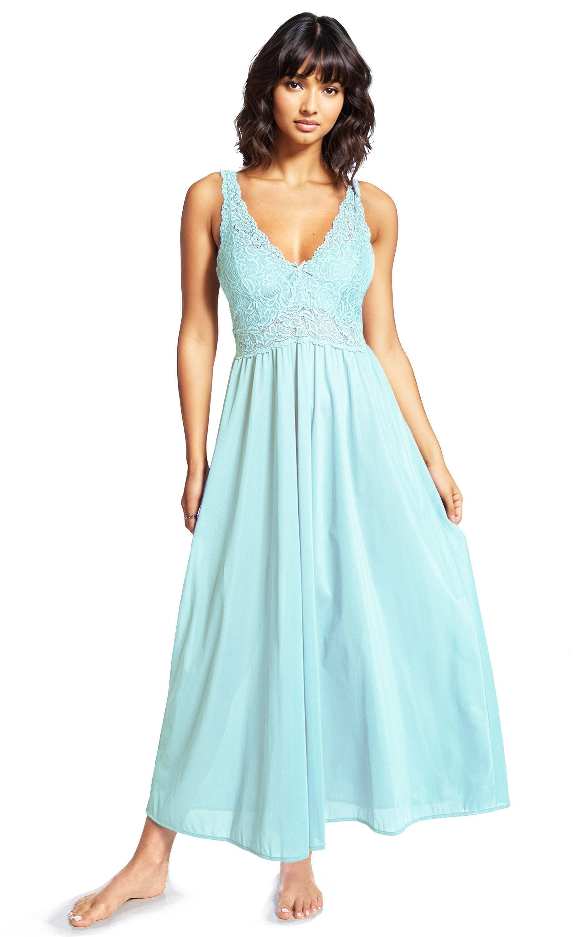 Exquisite Form - Women's Sleeveless Long Gown with Stretch Lace - Style ...