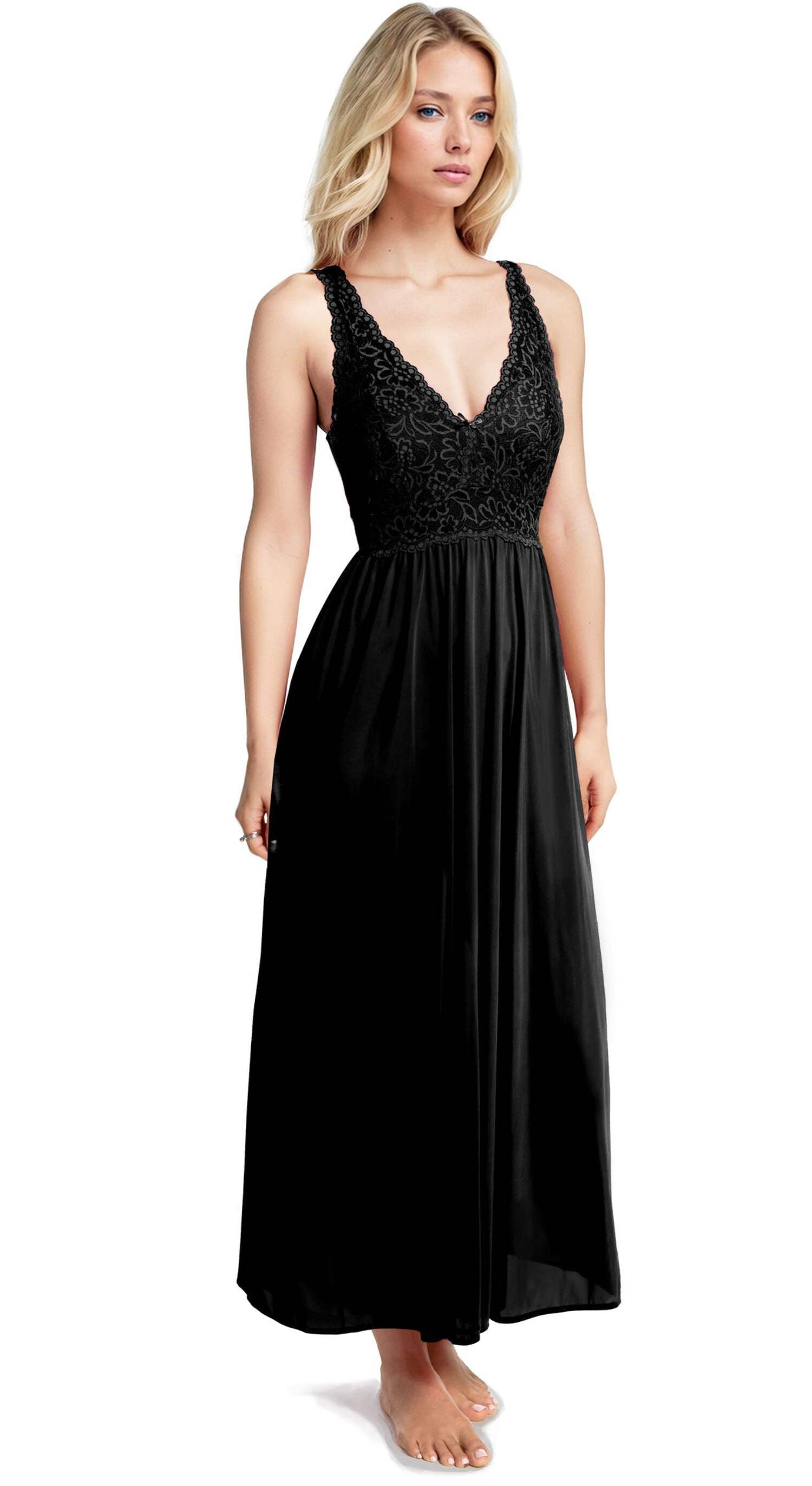 Exquisite Form - Women's Sleeveless Long Gown with Stretch Lace - Style 70107 - Walmart.com
