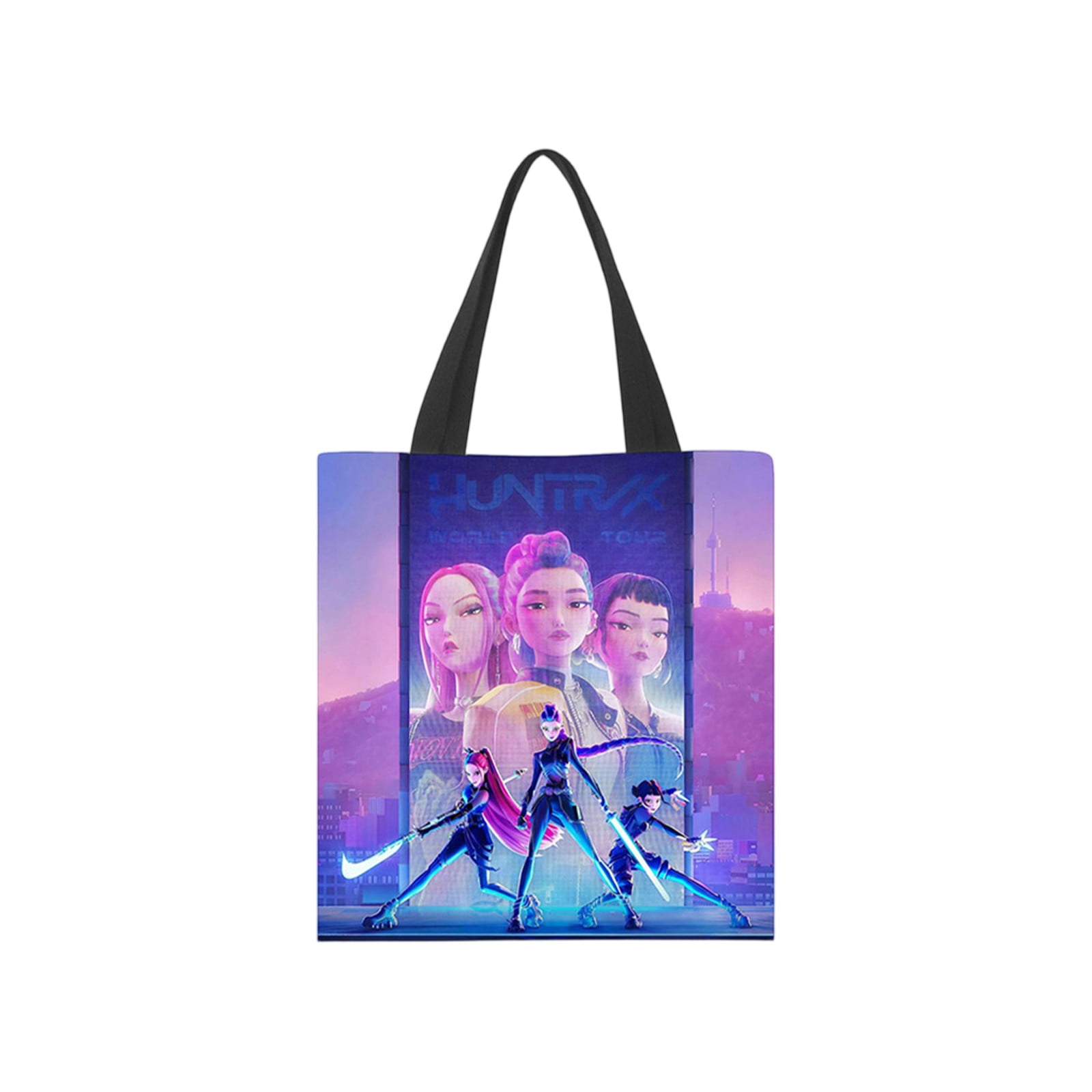 Exquisite Full - Color KPop Demon Hunters Canvas Tote， Large - Capacity Film & TV Animation ...