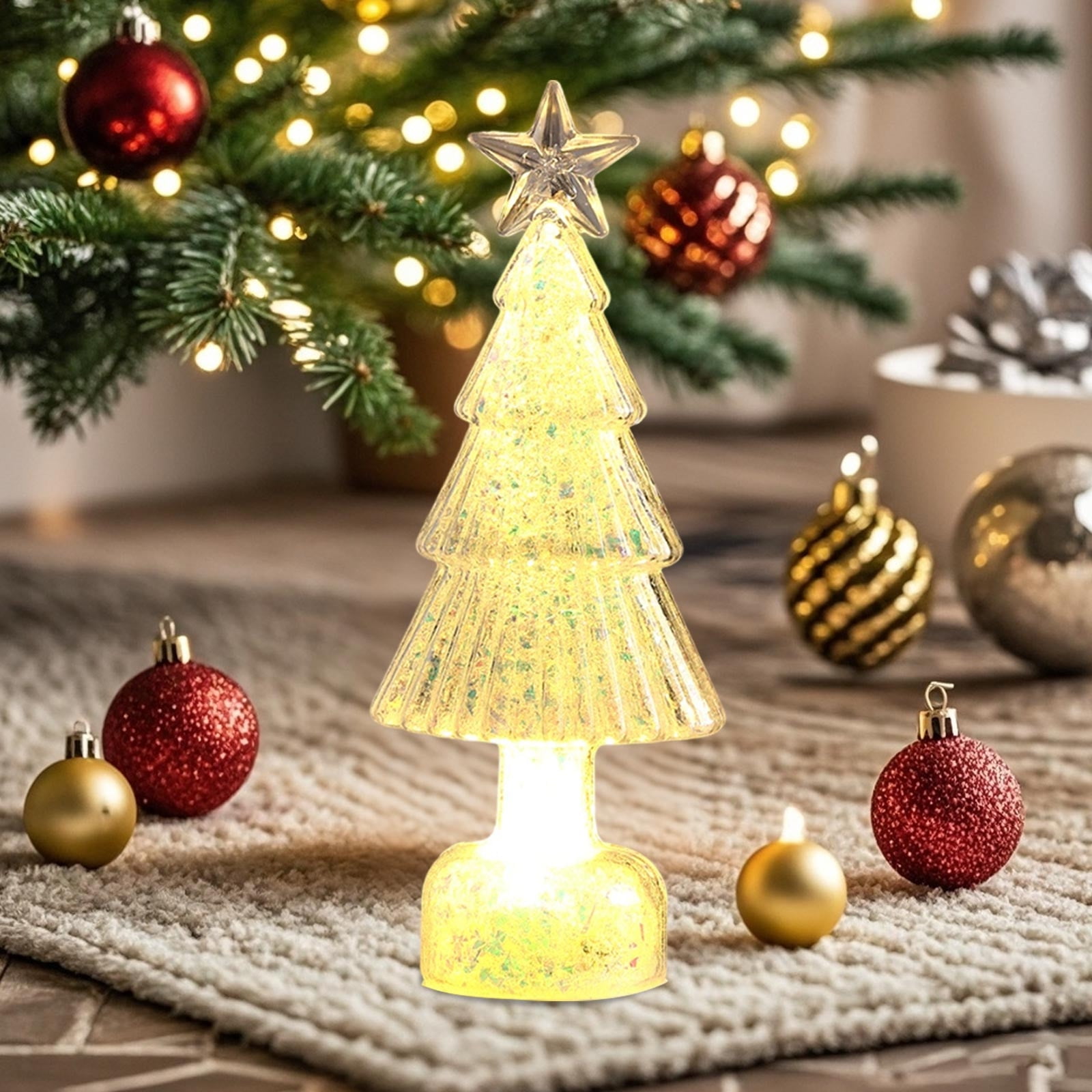 Exquisite Glowing Christmas Tree Desktop Ornament, 5.91" LED Lighted ...