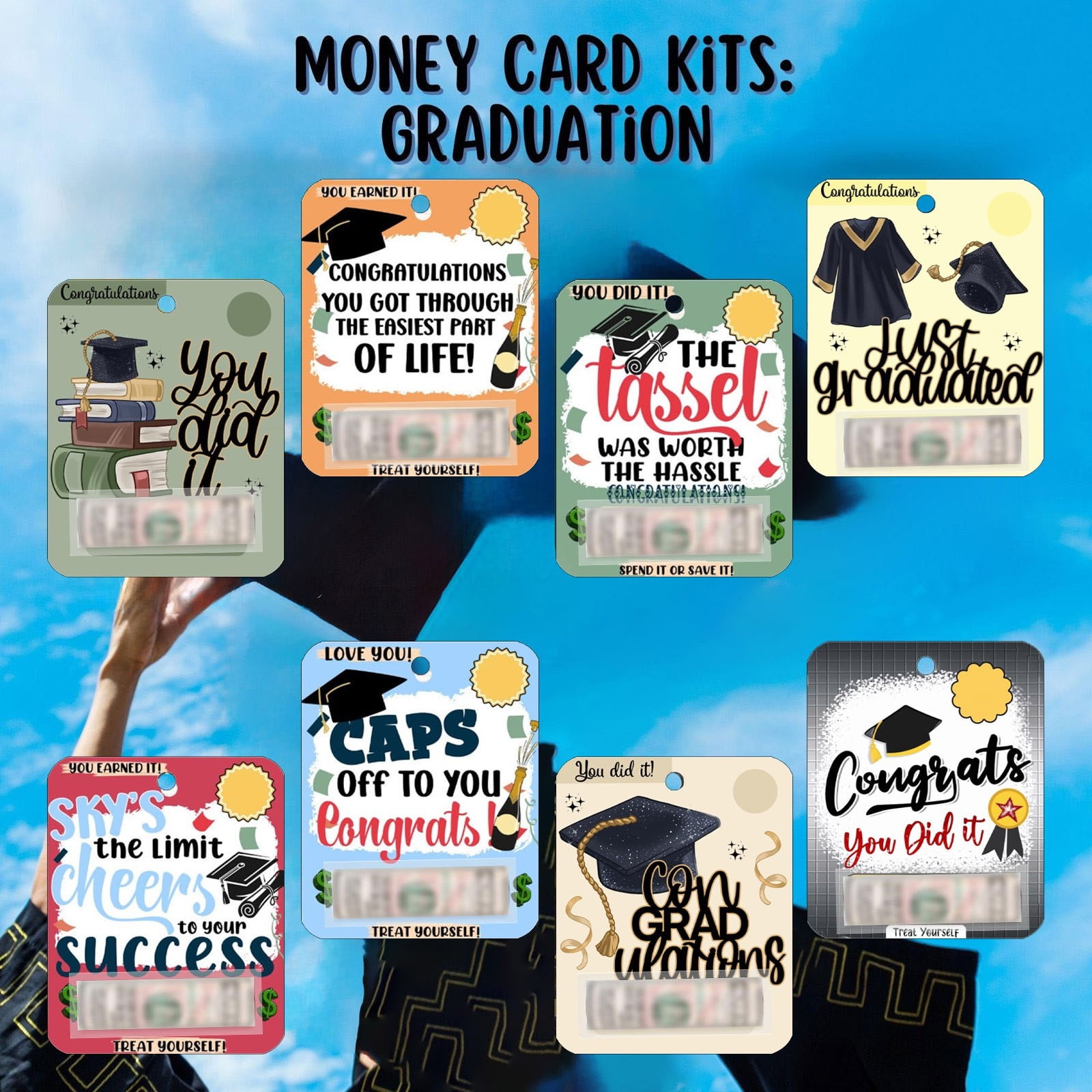 Exquisite Graduation Cards Wallet Greeting Card 8 Pcs Blank ...