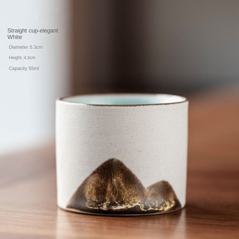 Exquisite Hand-painted Mountain Shaped Colored glaze Ceramic Tea Cup ...