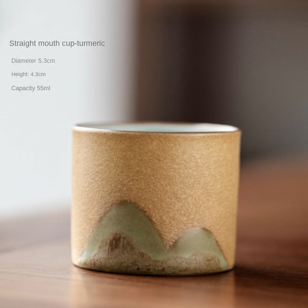 Exquisite Hand-painted Mountain Shaped Colored glaze Ceramic Tea Cup ...