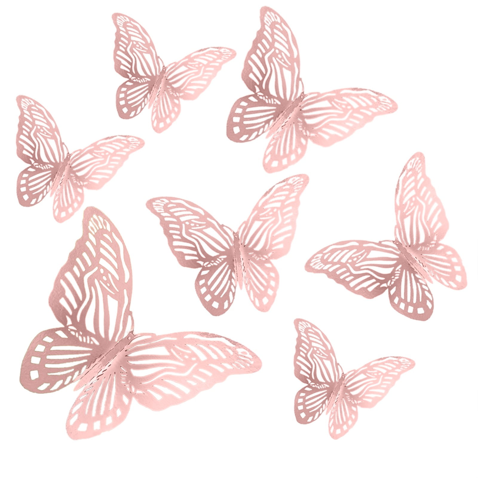 Exquisite Hollow 3D Butterfly Wall Decor,12 Pcs Removable Metallic Wall ...