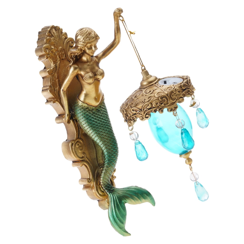 Exquisite LED Wall Lights Vintage mermaids Statue Wall Lamp Background ...
