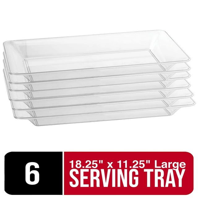 Exquisite Party Catering Large Clear Plastic Serving Trays, Disposable ...