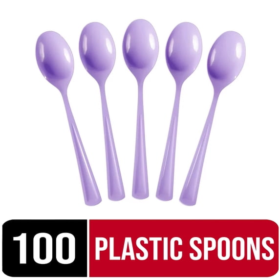 Exquisite Lavender Disposable Spoons - Lavender Plastic Spoons - 100 ...