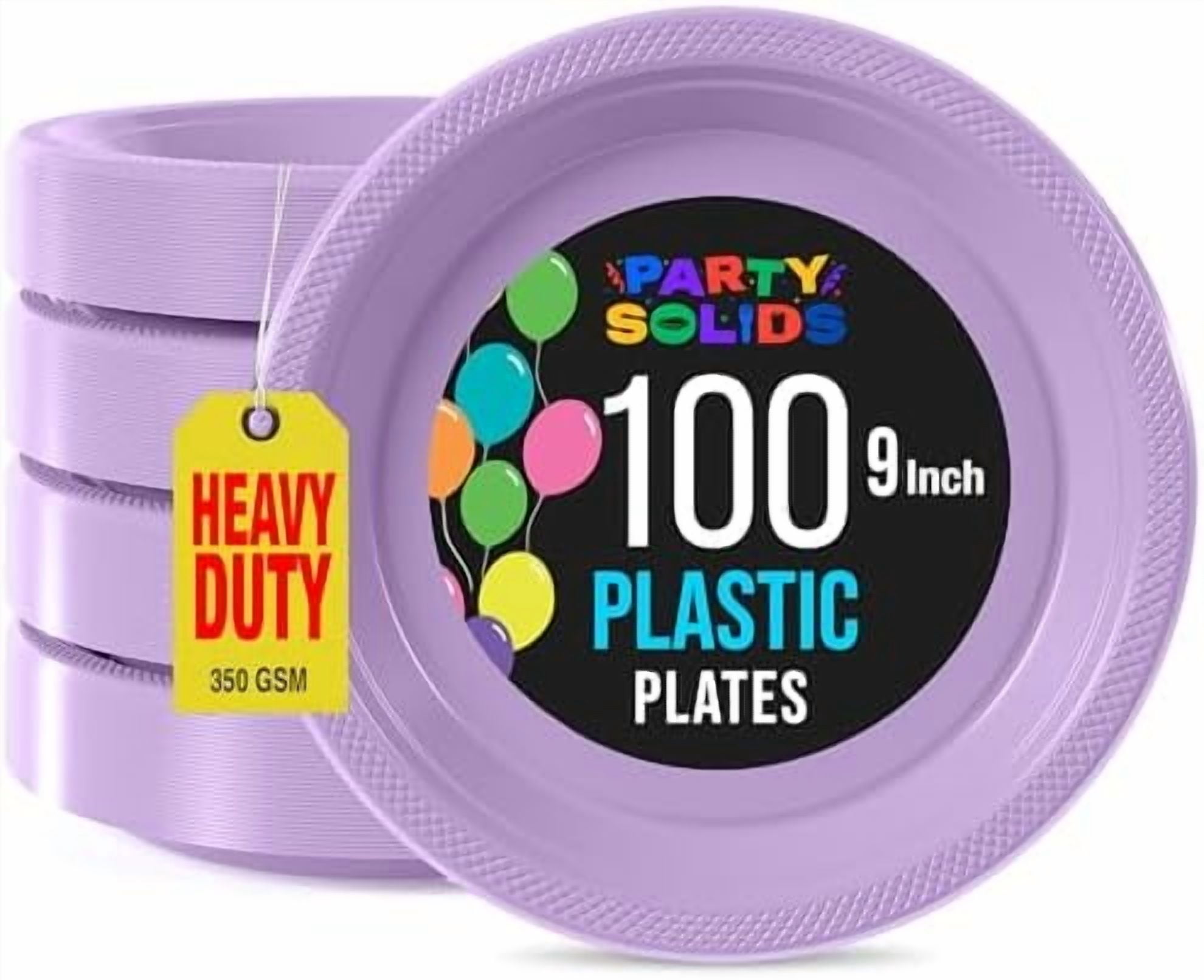 Exquisite Lavender Plastic Plates For Party 9" Lavender Disposable ...