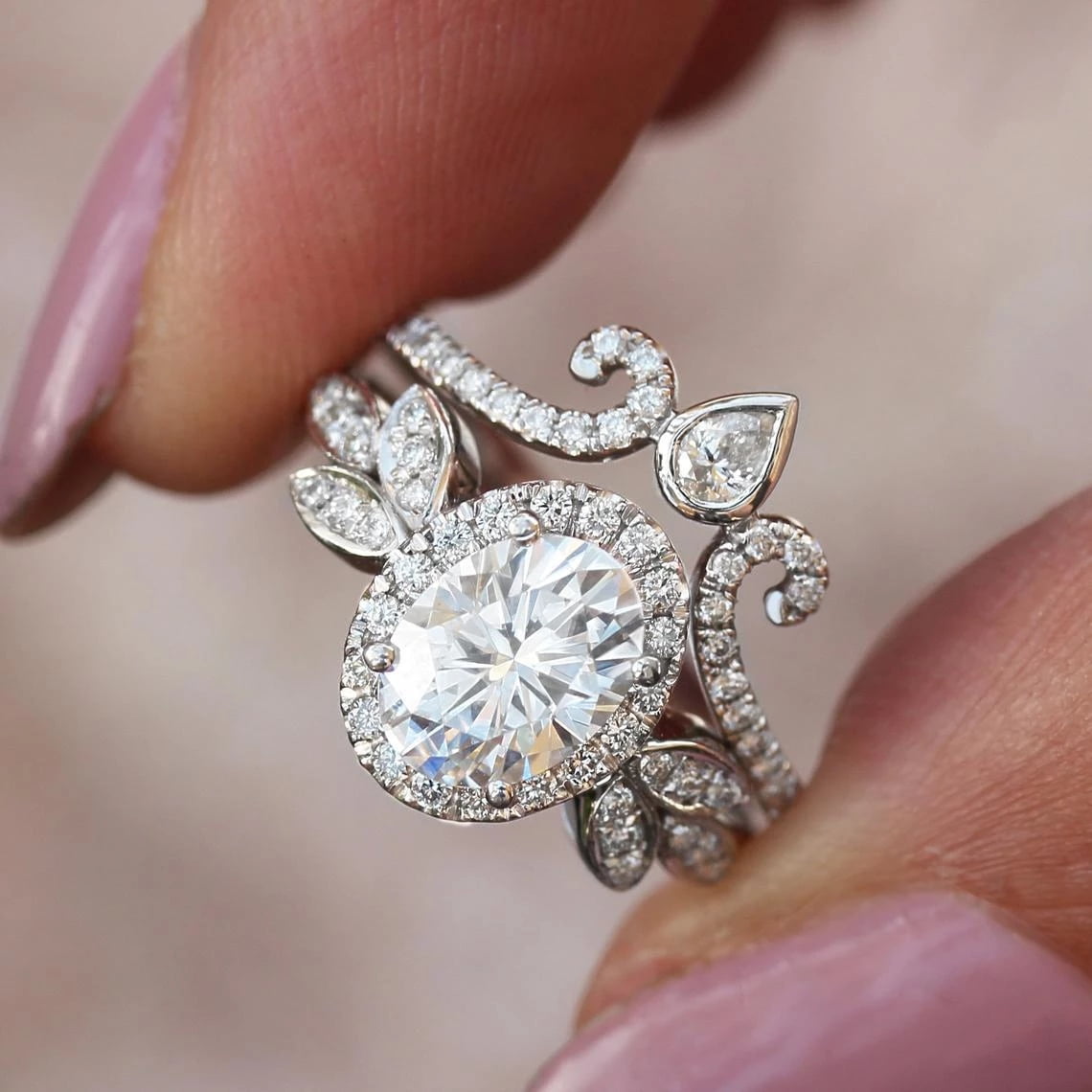 Exquisite Luxury 925 Silver Ring Sets for Women Lady Vintage White ...