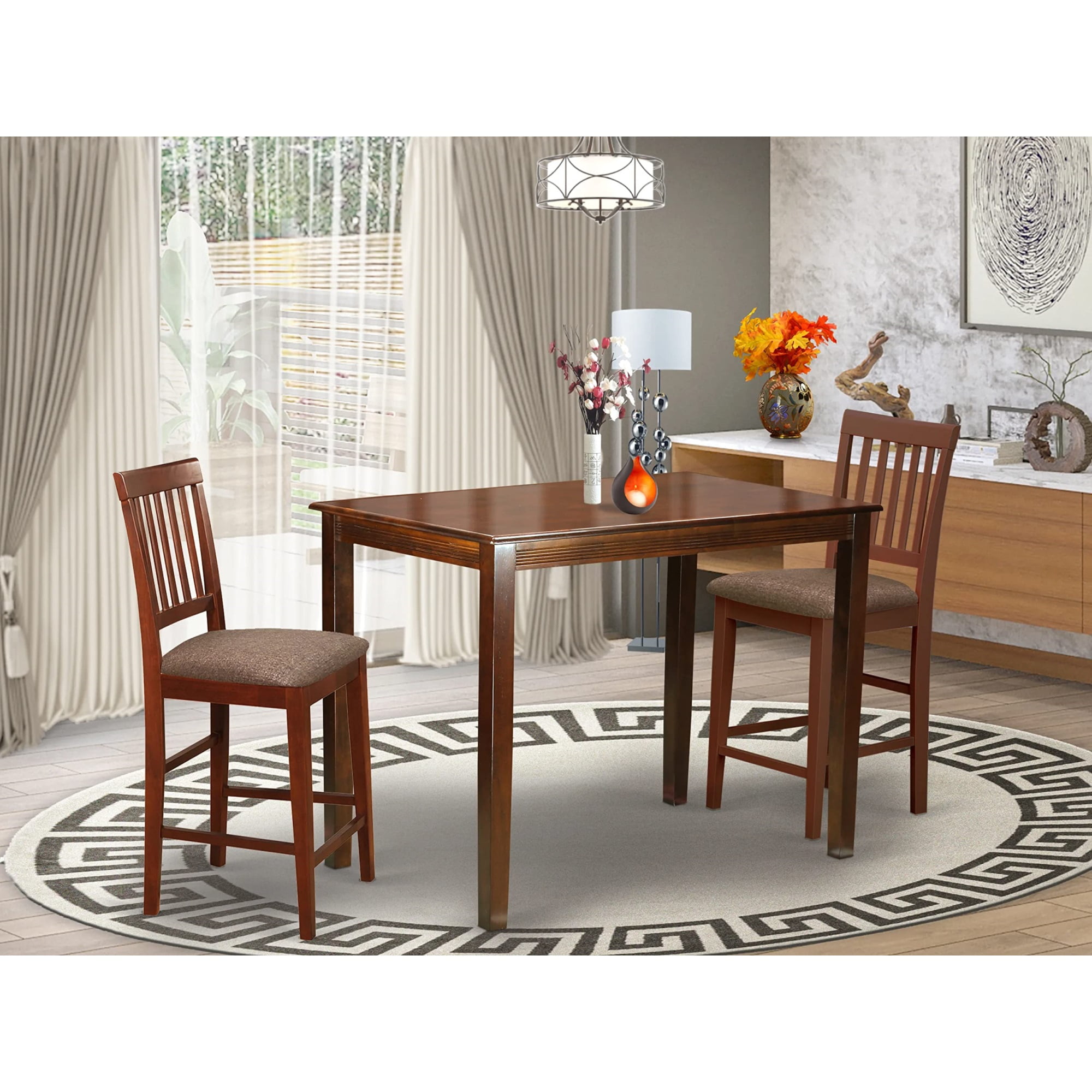 Exquisite Mahogany Counter Height Table Set - Comfortable & Intimate ...