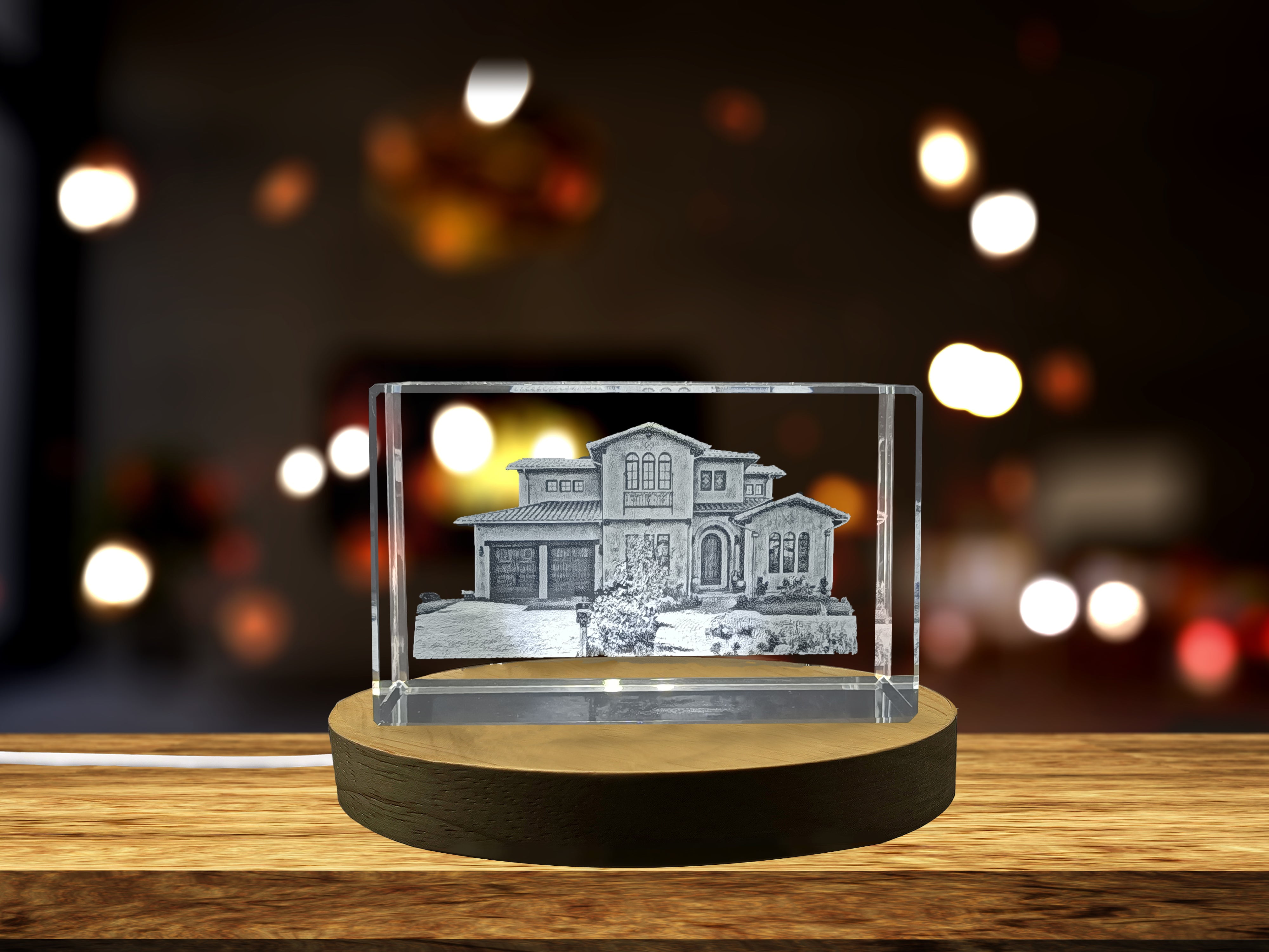Exquisite Mediterranean House 3D Engraved Crystal Decor Gift - Walmart.com