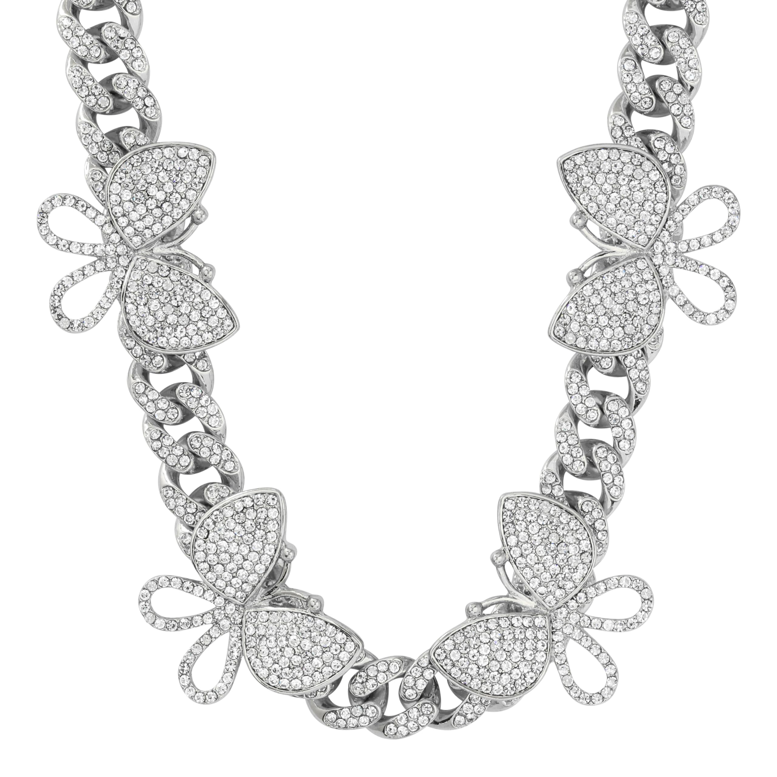 Women's Butterfly Iced Chain – Bling Hip Hop Necklace with CZ Stones ...