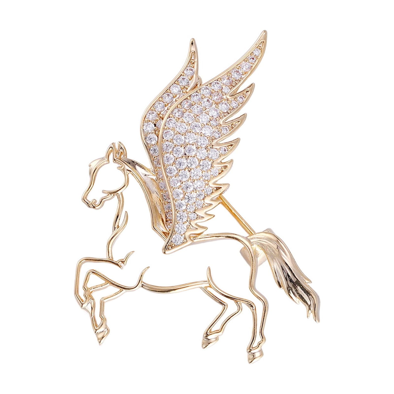 Exquisite Metal Brooch Flying Horse Clothing Jewelry Fashion Accessory ...