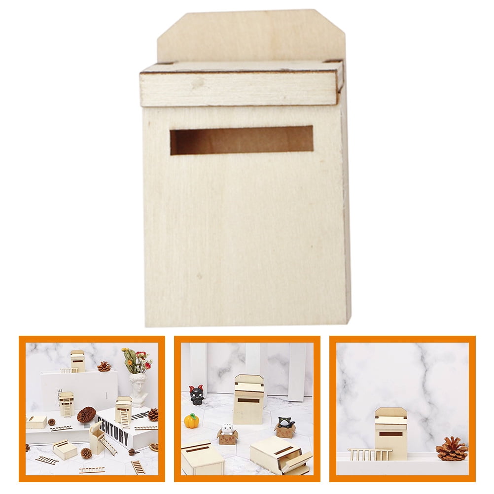 Exquisite Micro Flips Mailbox Miniature Wooden Mailbox Mini House ...