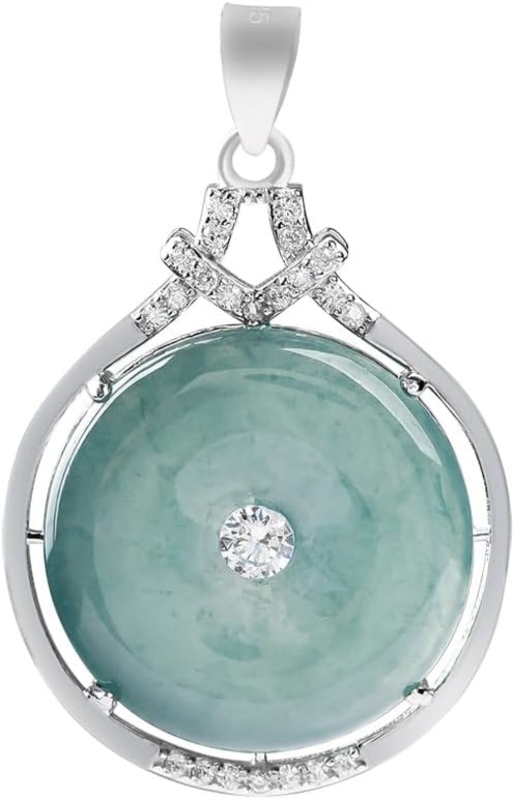 Exquisite Natural Blue Water Jade Necklace - Peaceful Jade Buckle with ...