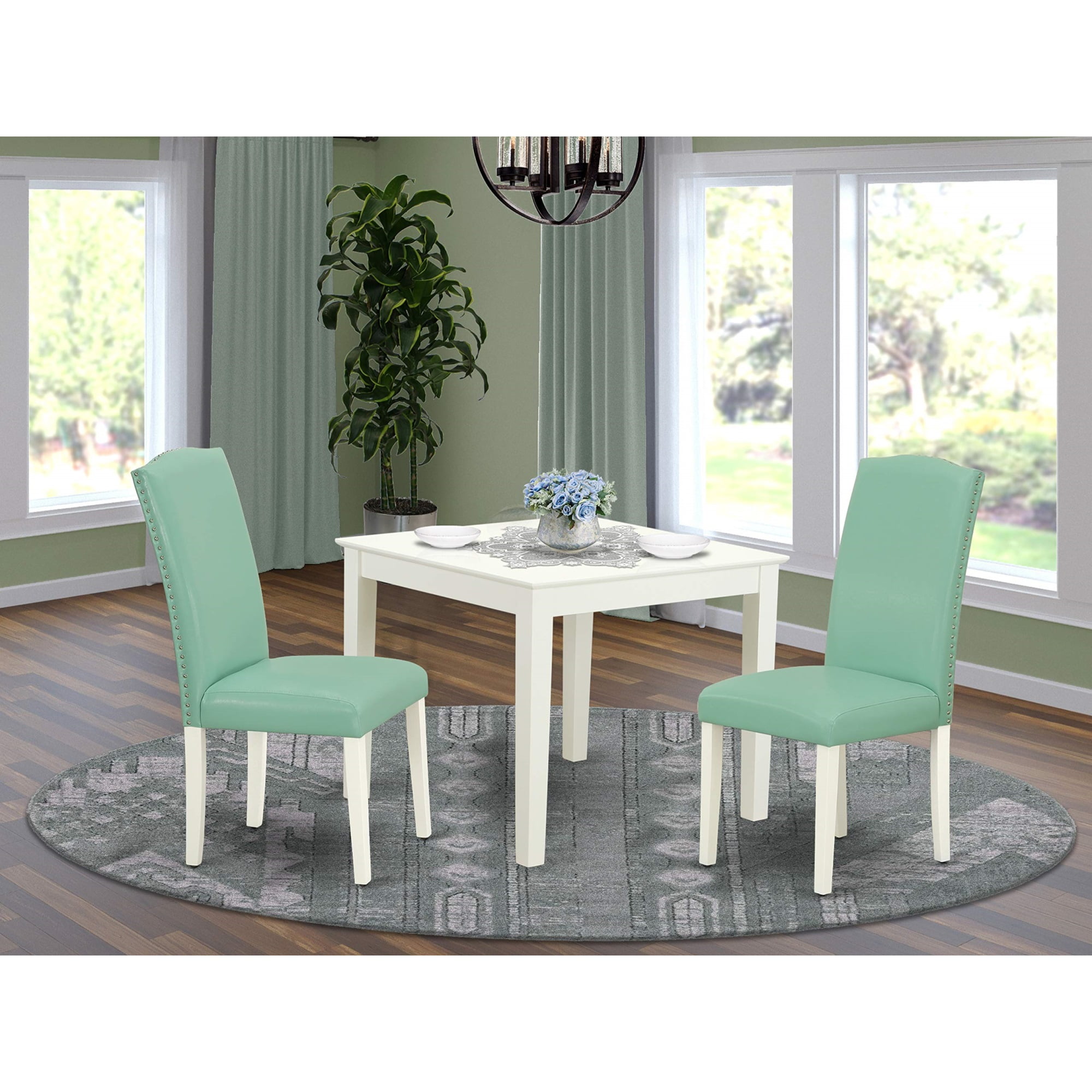 Exquisite OXEN3-LWH-57 Dining Set | Linen White Finish | Solid Wood ...