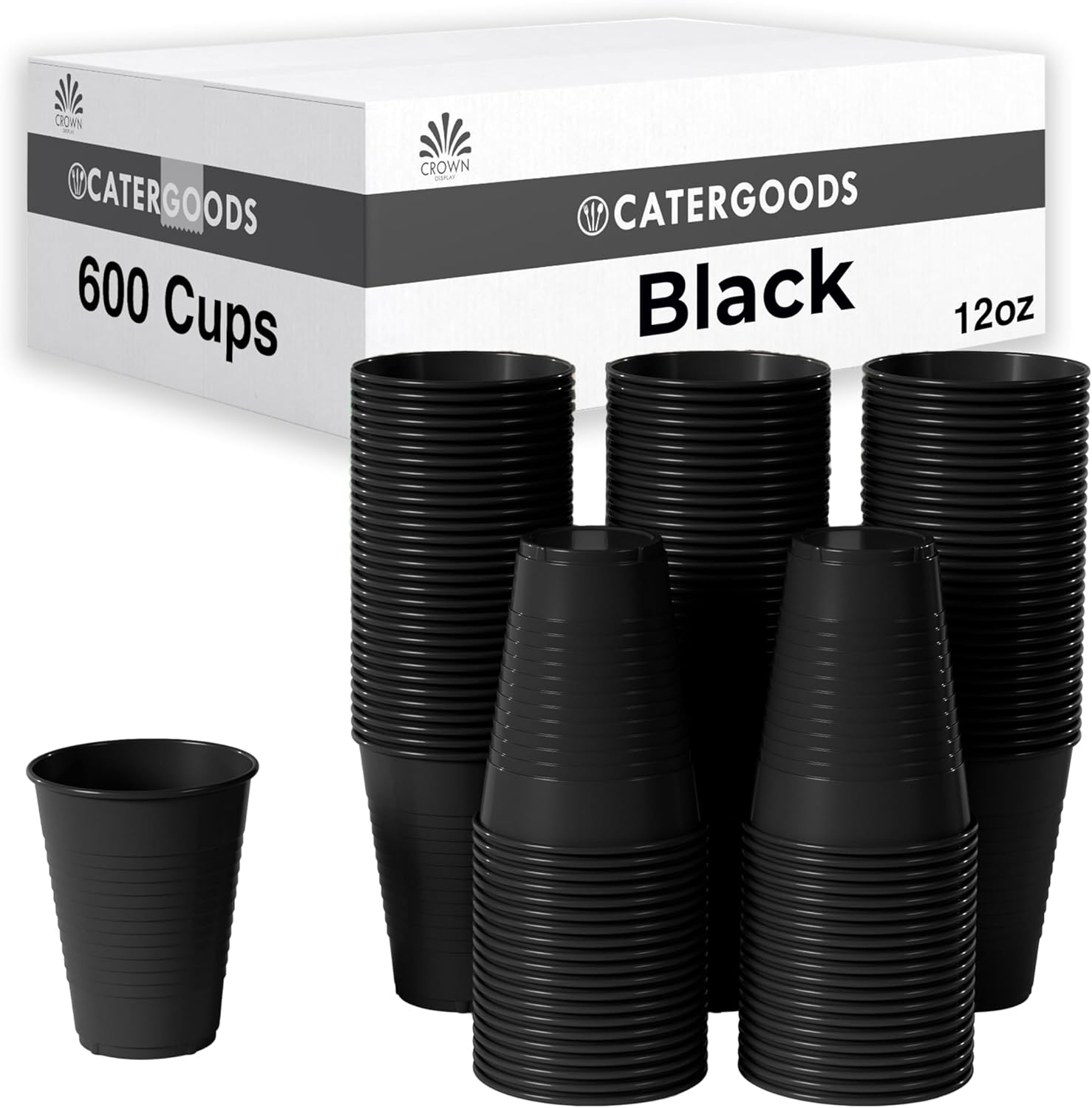 Exquisite PAWTY Black Plastic Cups - 12 oz, 600 Pack - Walmart.com