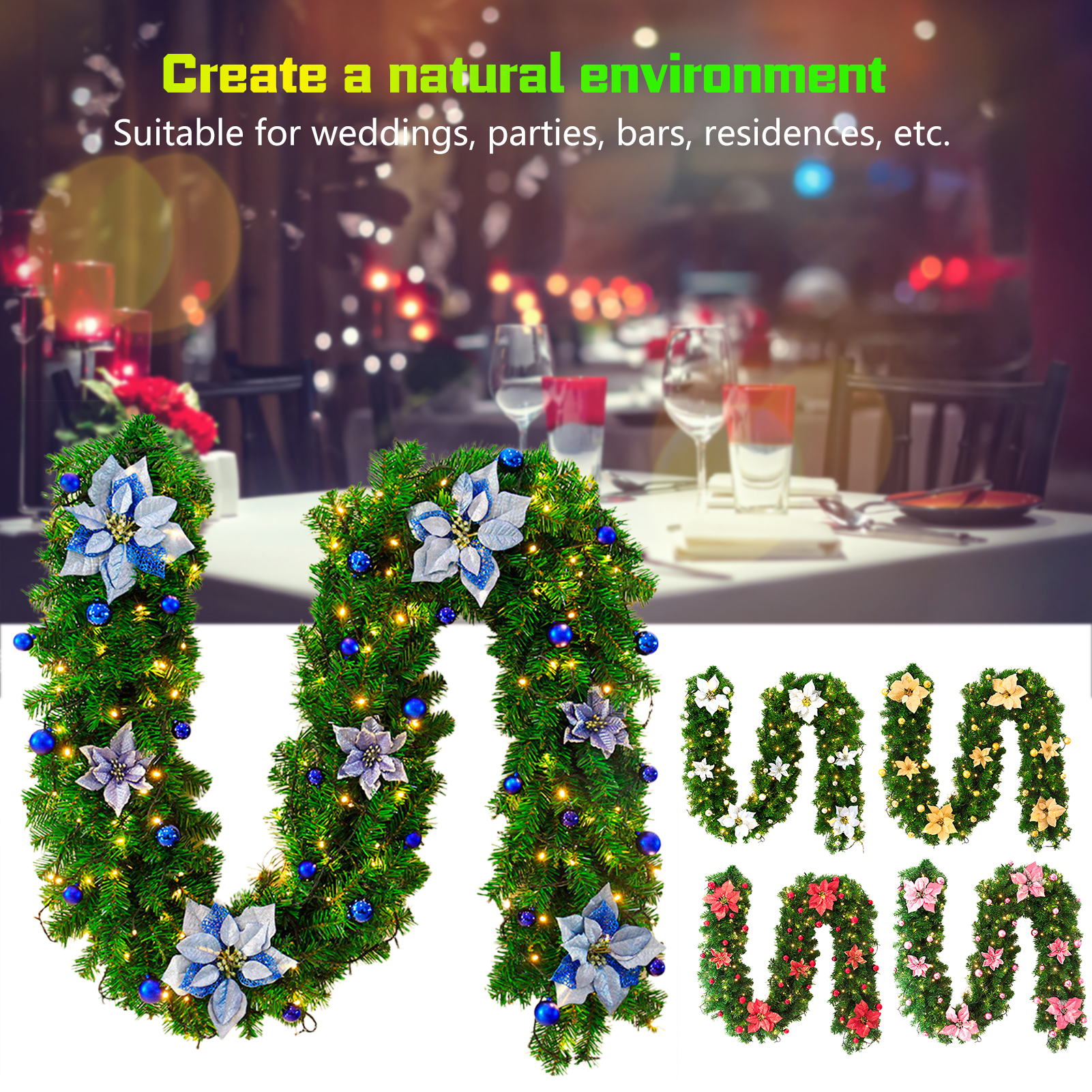 Exquisite PVC LED Artificial Rattan, Realistic Colorful Flower Rattan ...