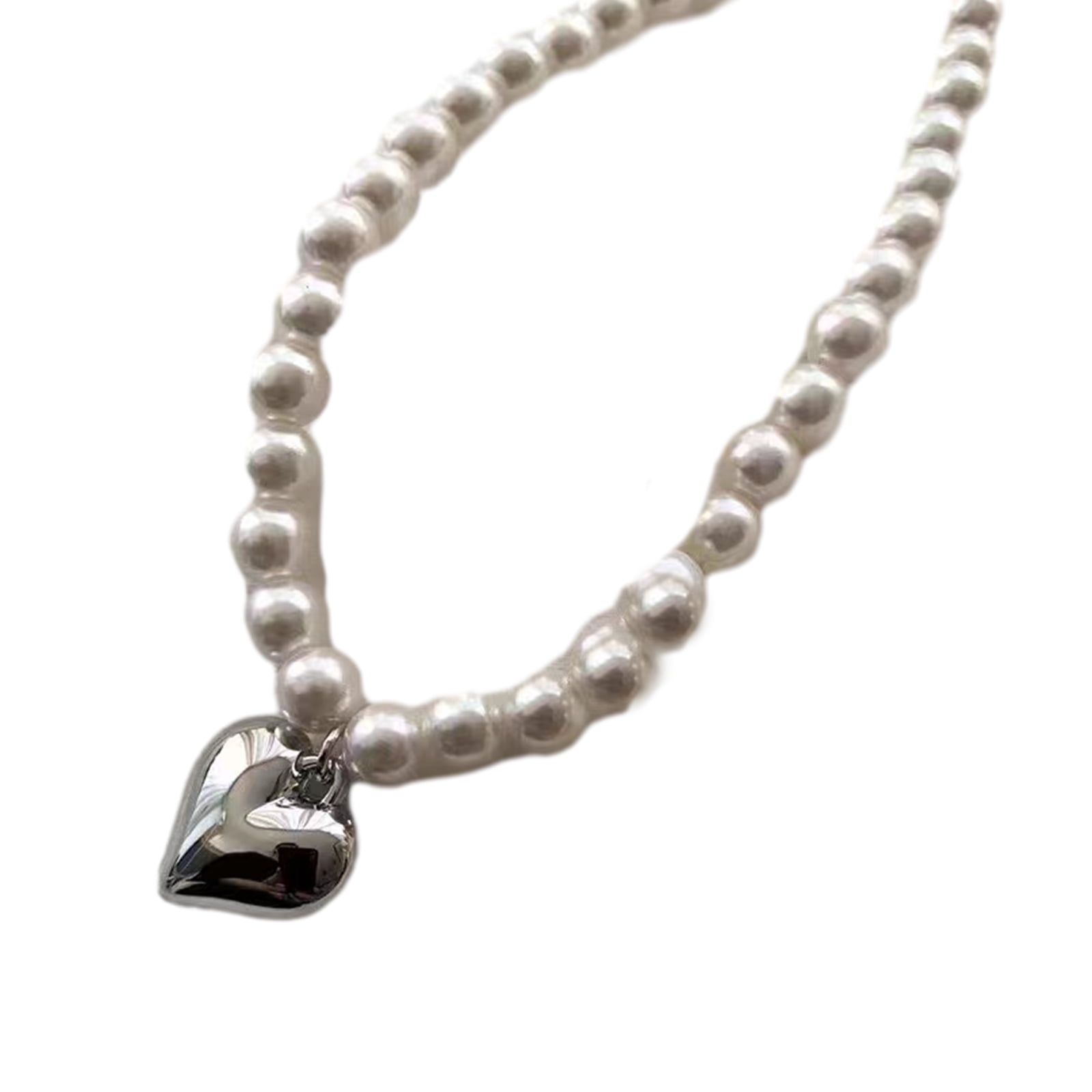 Exquisite Pearls Necklace Heart Pendant Necklace Love Heart Necklace ...