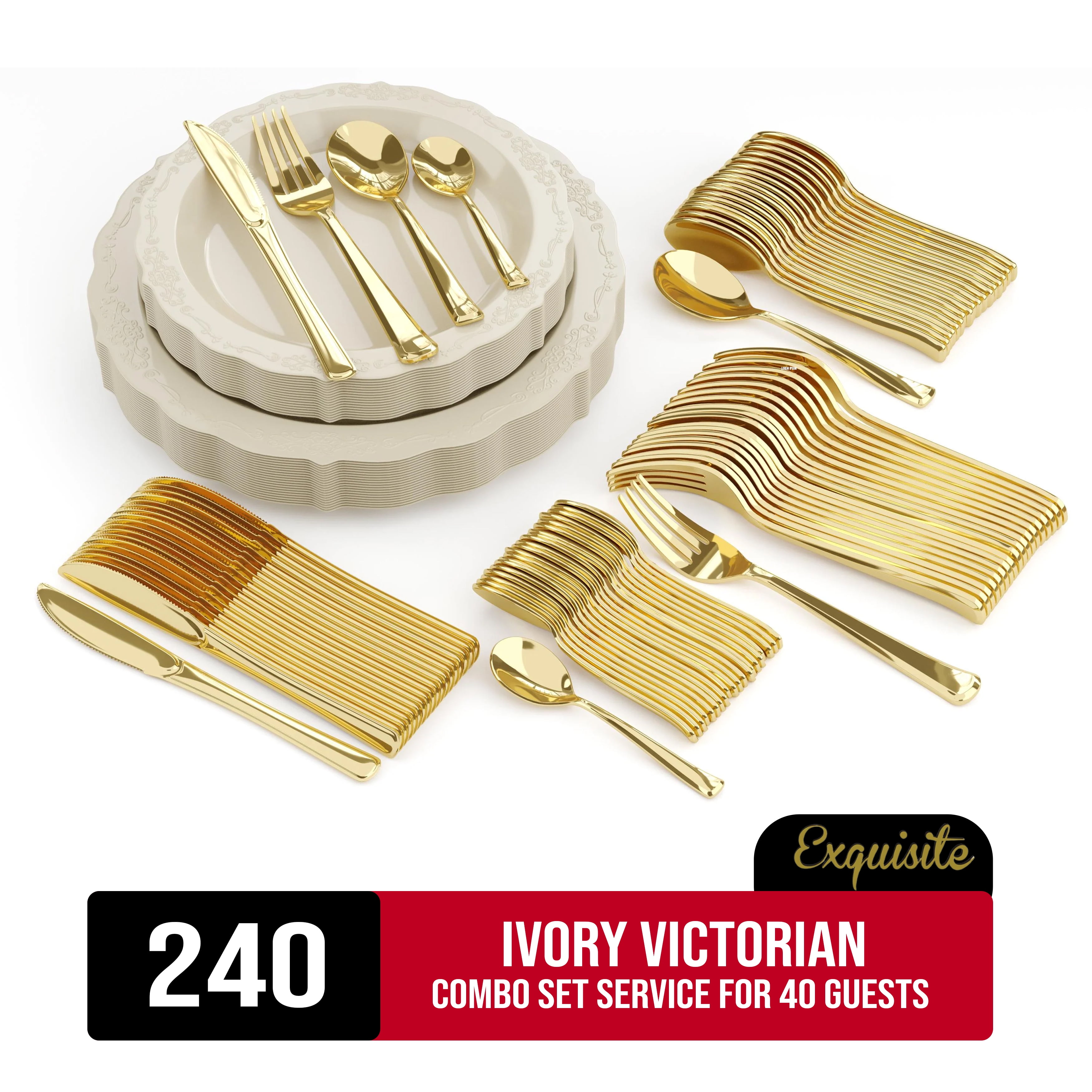 Exquisite Pink Rose Gold Rim Disposable Plastic Plates 80ct Party Set ...