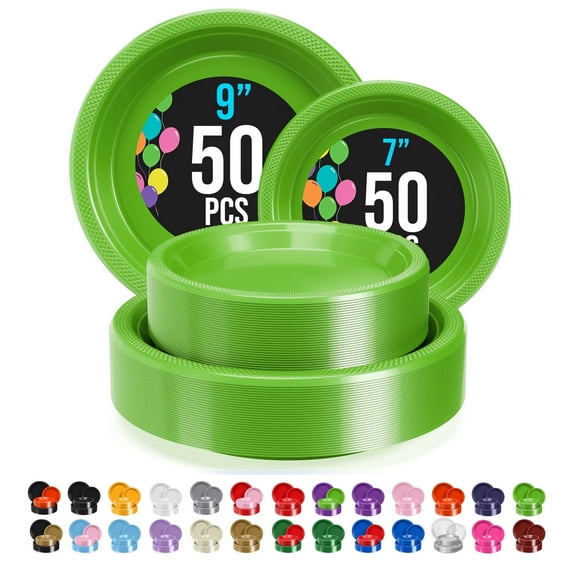 Exquisite Plastic Disposable Party Plates Combo - Lime Green - Walmart.com