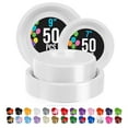 Exquisite 100-Pack White Plastic Party Plates, 9-Inch & 7-Inch ...