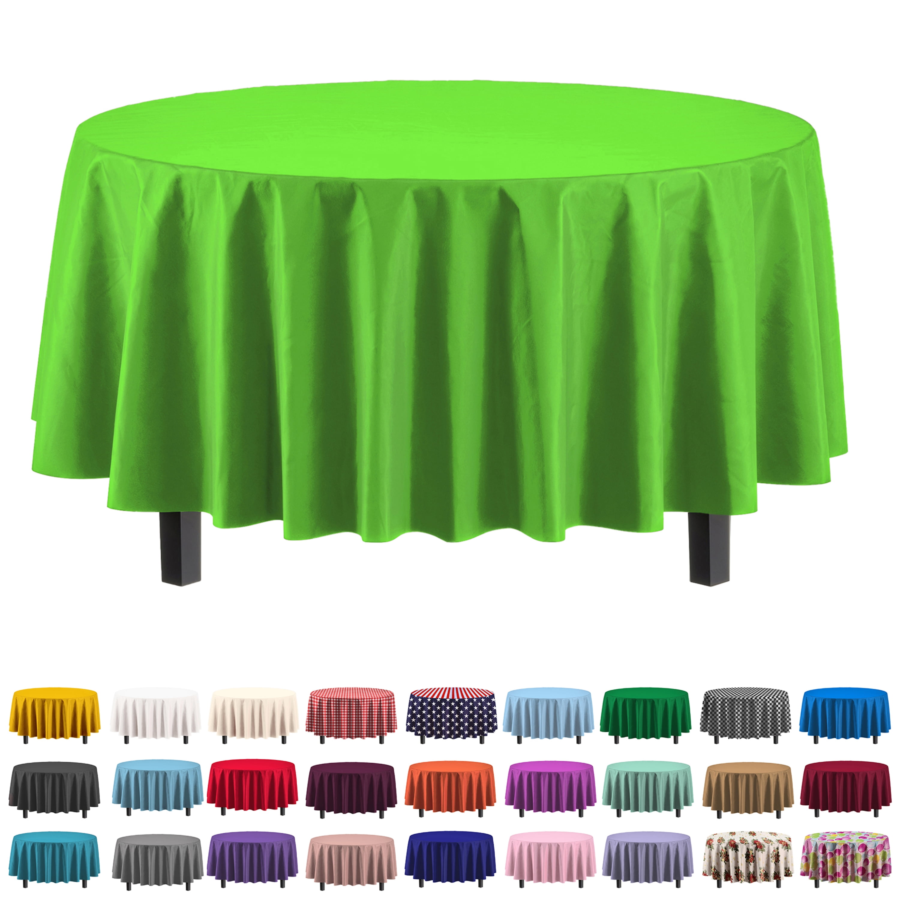 Exquisite Premium Plastic Tablecloth 84in. Round Plastic Table cover ...