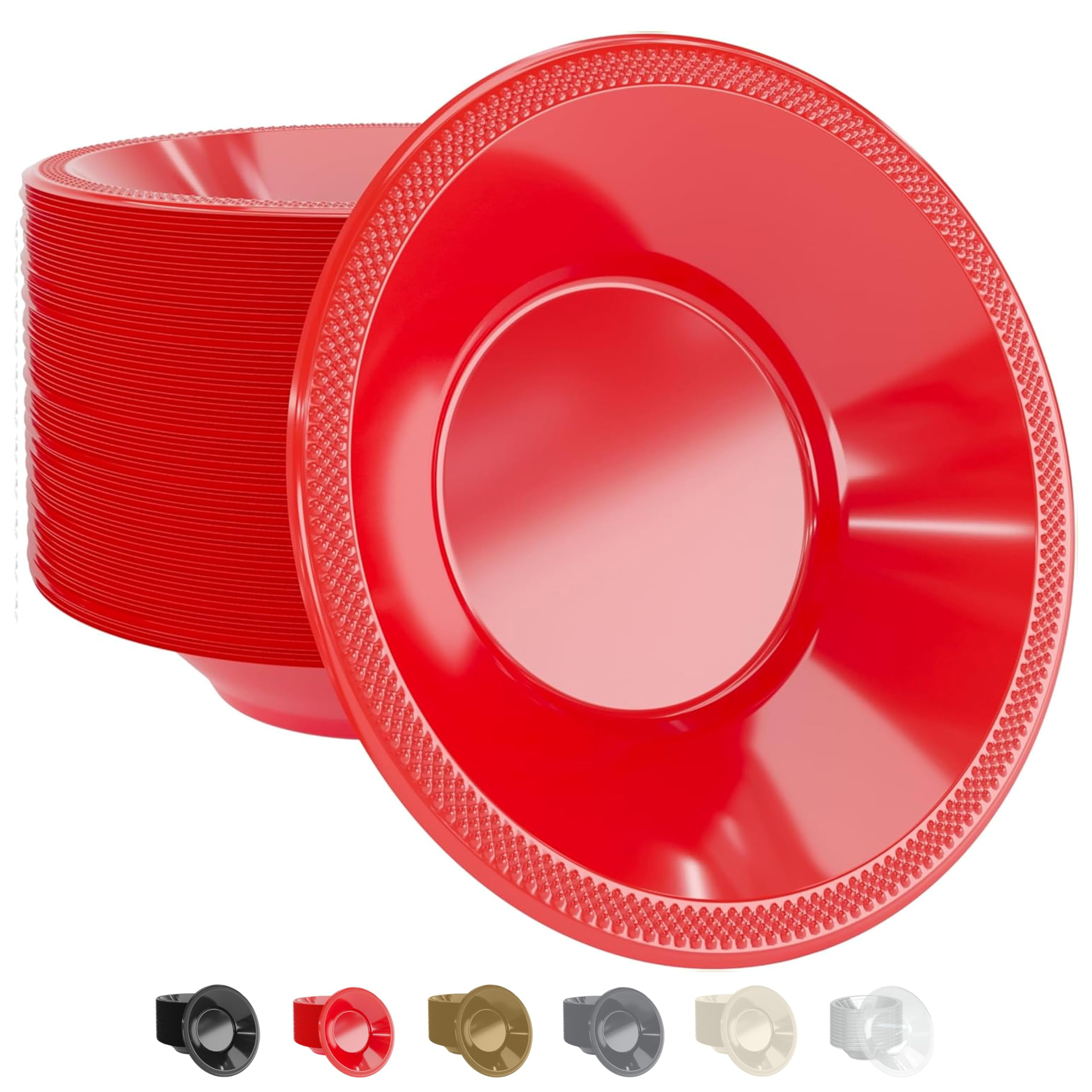 Exquisite Red 12 Oz DHF10 Plastic Bowls Disposable Party Bowls - Red ...