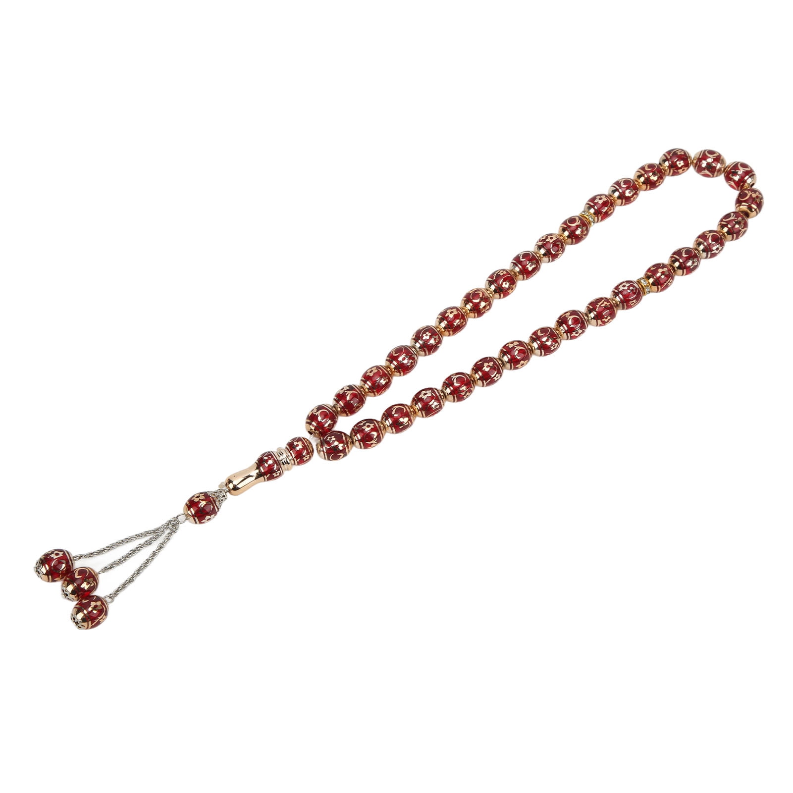 Exquisite Red Muslim Prayer Beads with Optical Maser Engraving ...