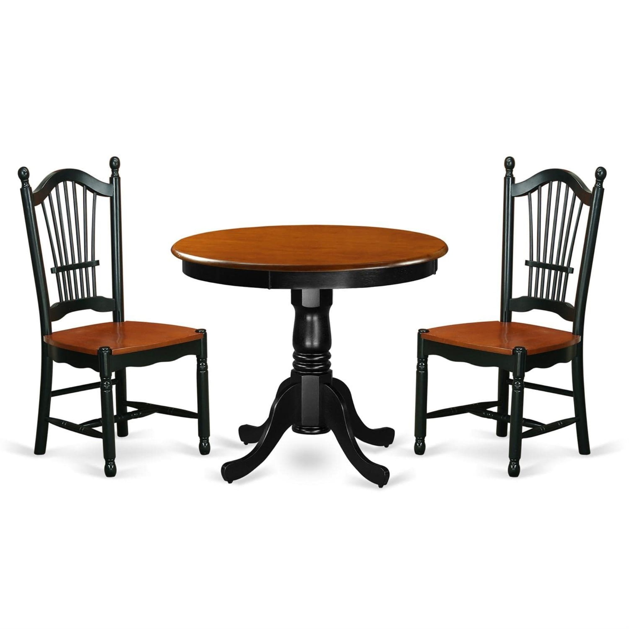 Exquisite Round Pedestal Dinette Set | Solid Wood | Compact Size ...