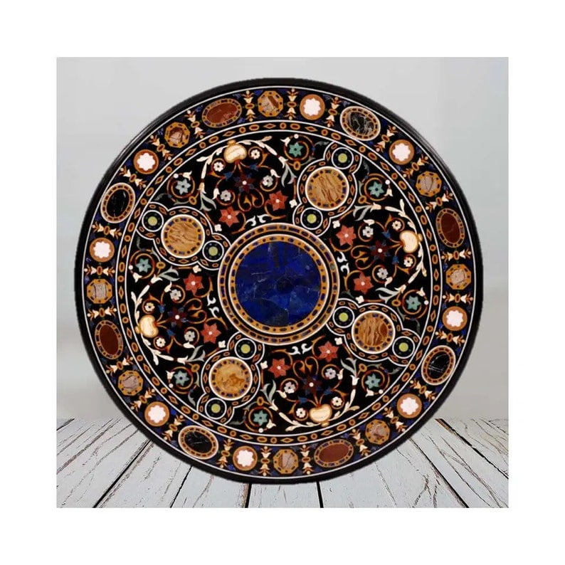 Exquisite Round Pietra Dura Table Top - Italian Handmade Dining Table ...