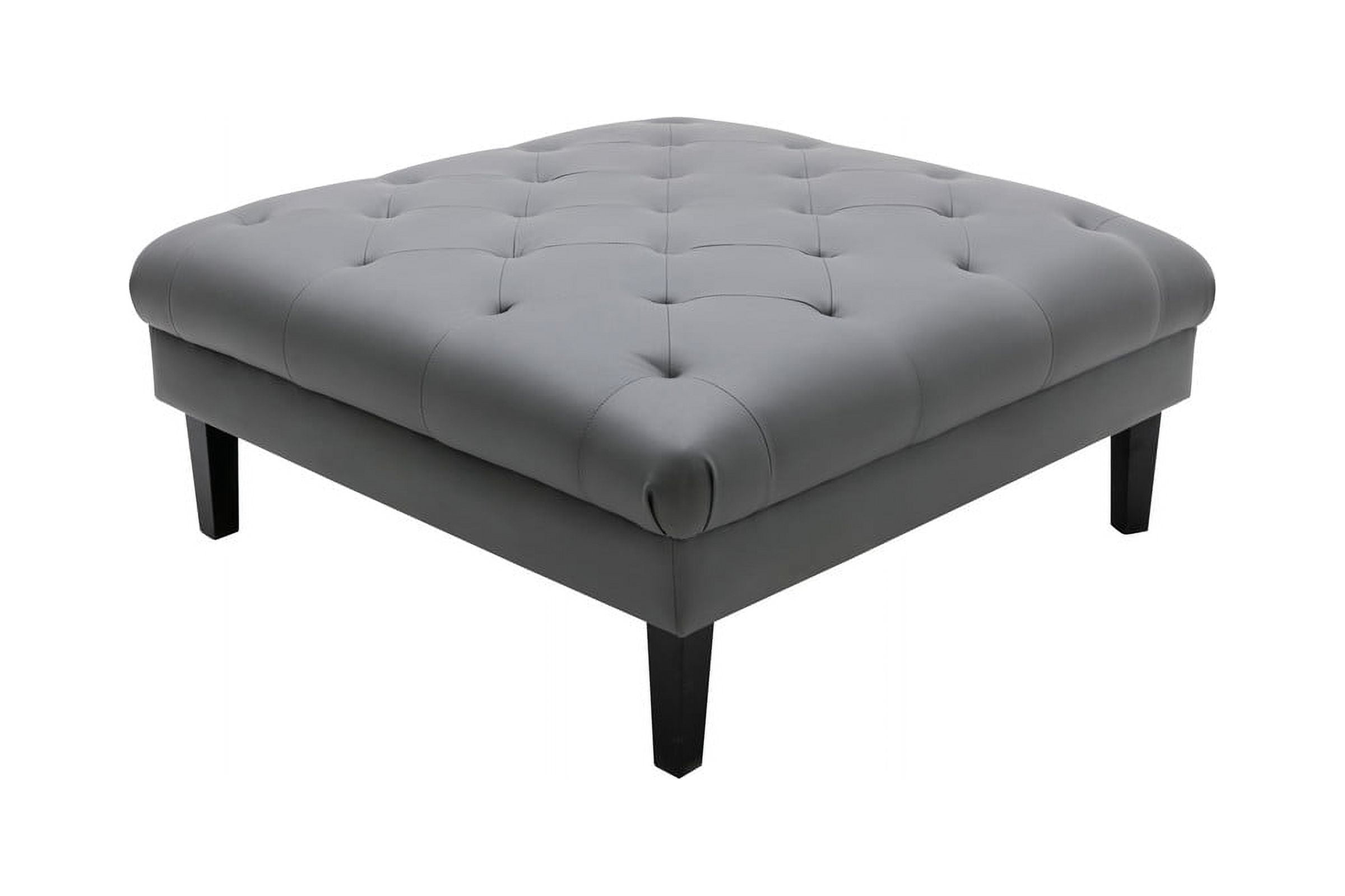 Exquisite Sarah Ottoman: Premium Wood, Vegan Leather, Elegant Tufting ...