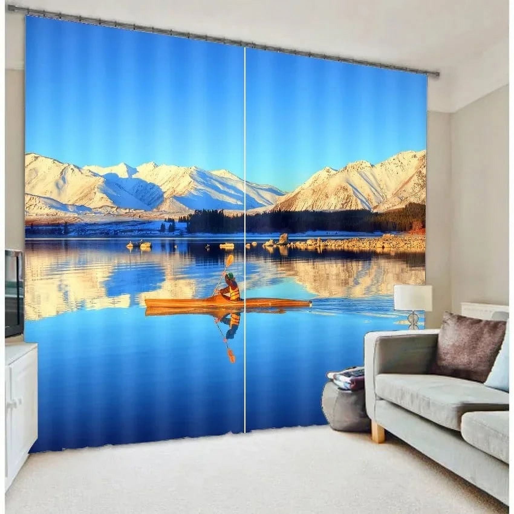 Exquisite Sea View Pictures Window Curtains Natural Seascape Pattern ...